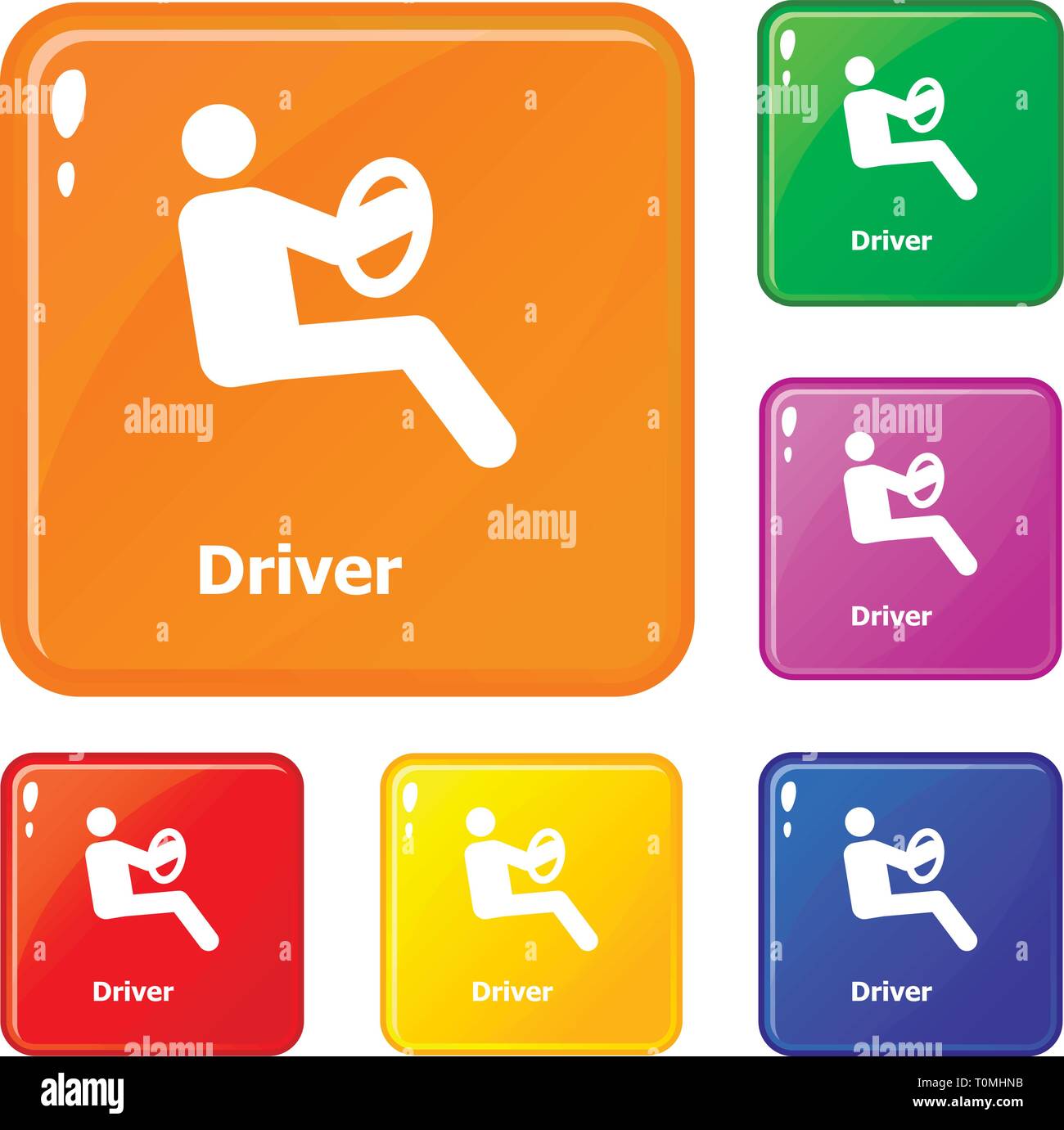 Driver icons set vector color Stock Vector Image & Art - Alamy