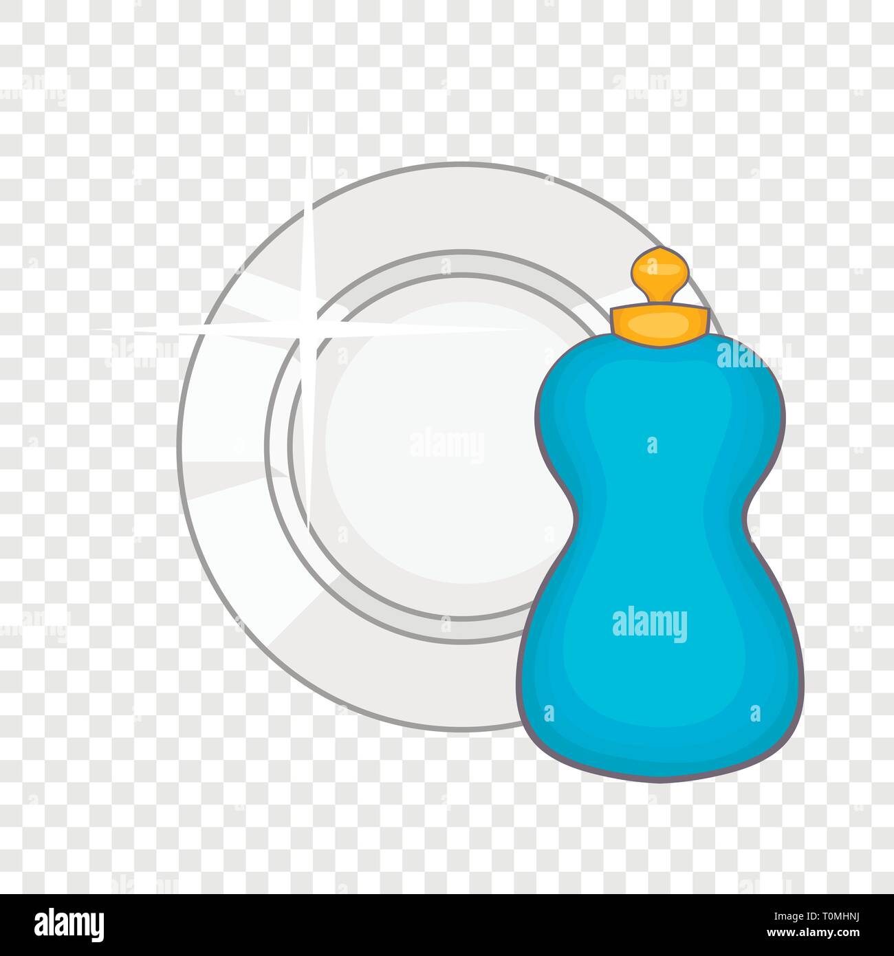 Bottle of dish soap and clean dish icon Stock Vector Image & Art - Alamy