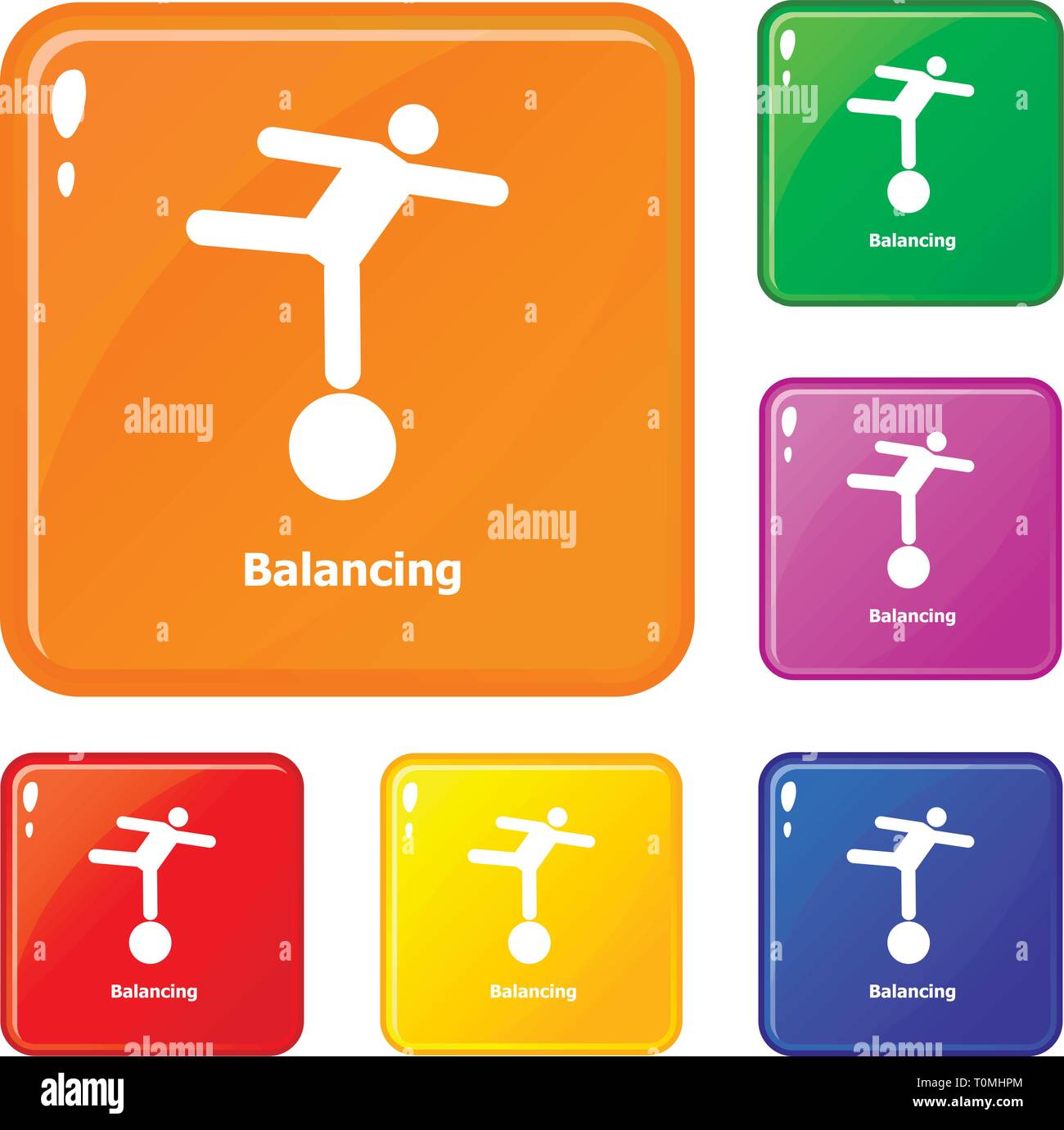 Balancing icons set vector color Stock Vector Image & Art - Alamy