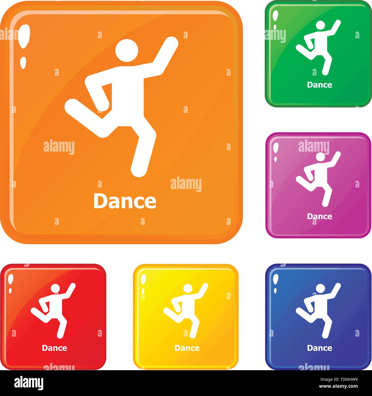 Dance icons set vector color Stock Vector Image & Art - Alamy