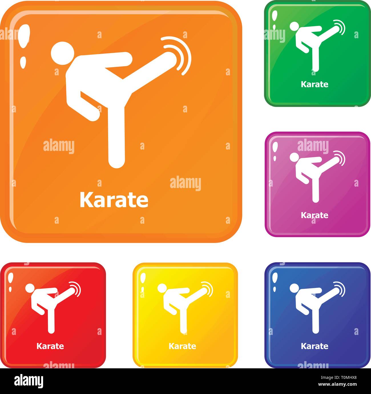Karate icons set vector color Stock Vector Image & Art - Alamy