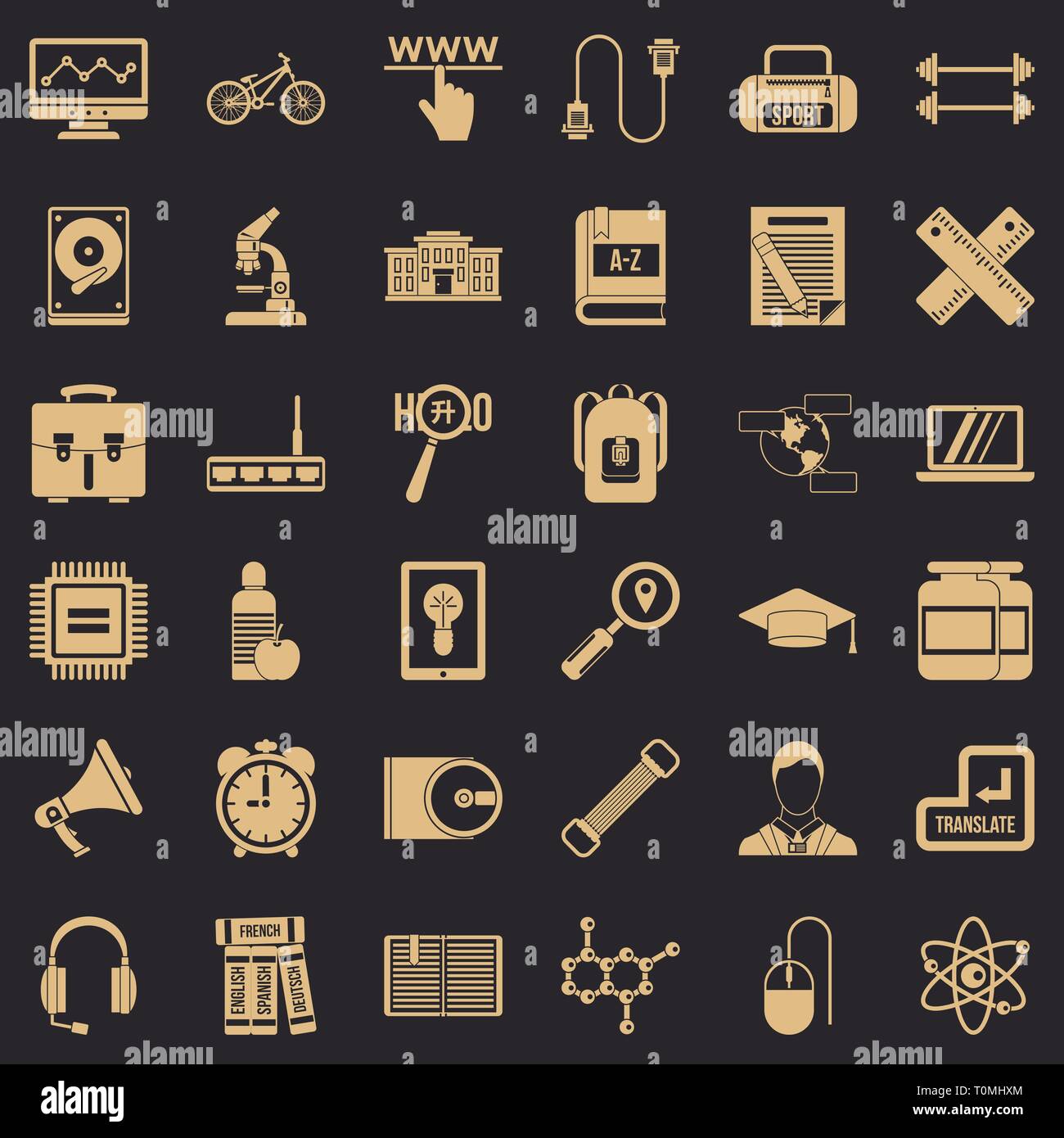 Seminar icons set, simple style Stock Vector Image & Art - Alamy