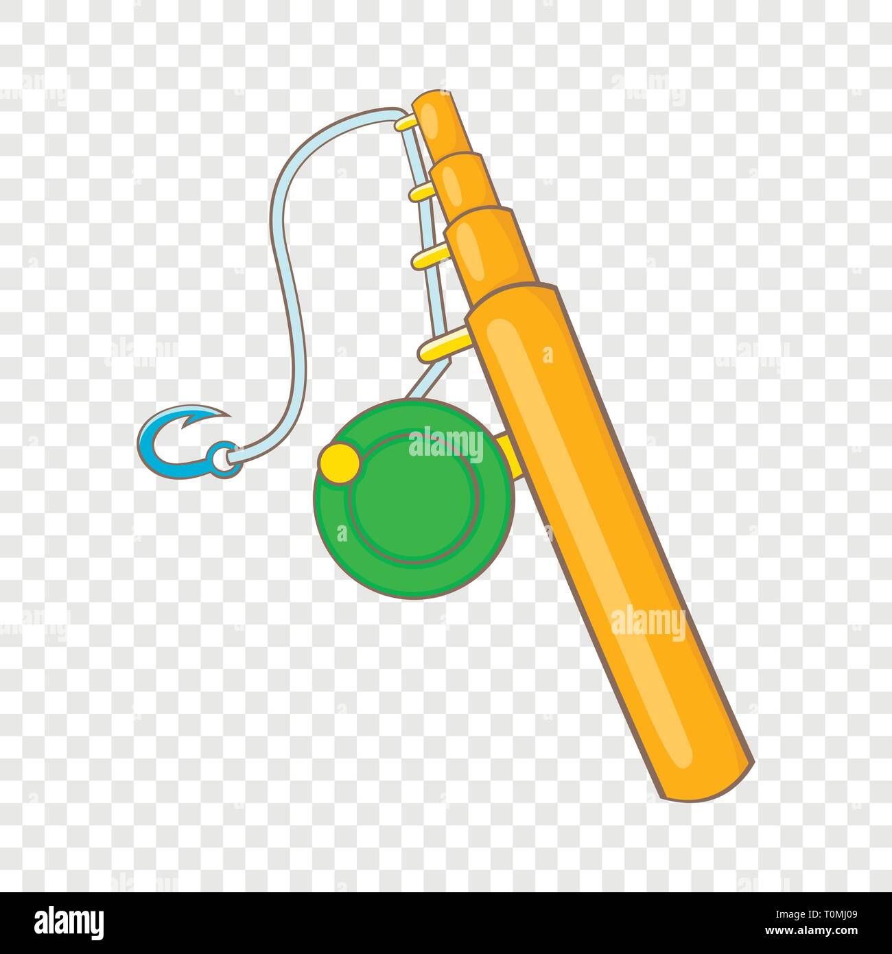 Fishing rod icon in cartoon style Stock Vector Image & Art - Alamy