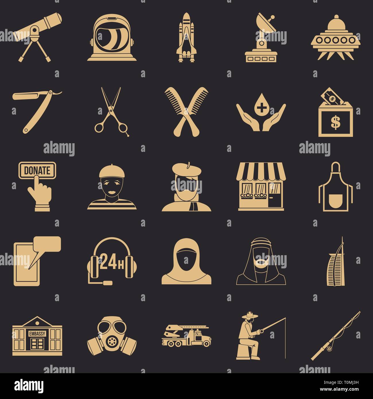 Human resources department icons set, simple style Stock Vector Image ...