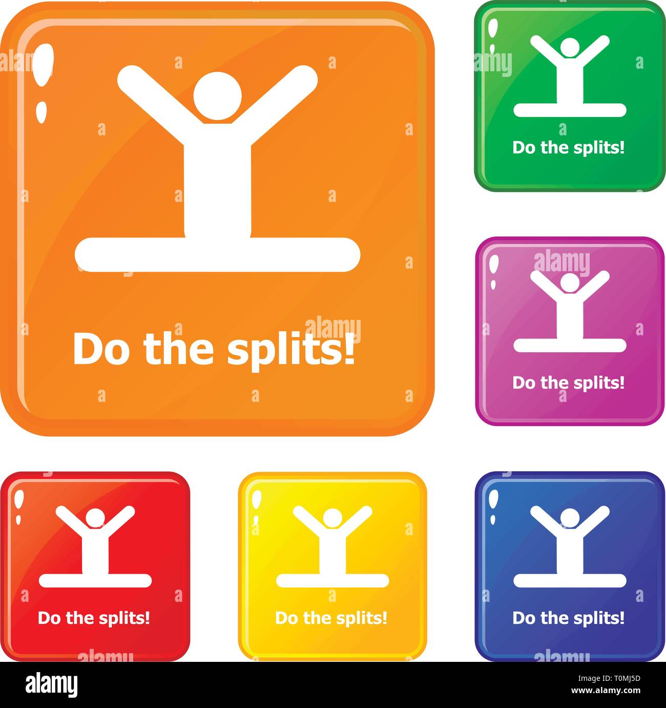 Do the splits icons set vector color Stock Vector Image & Art - Alamy