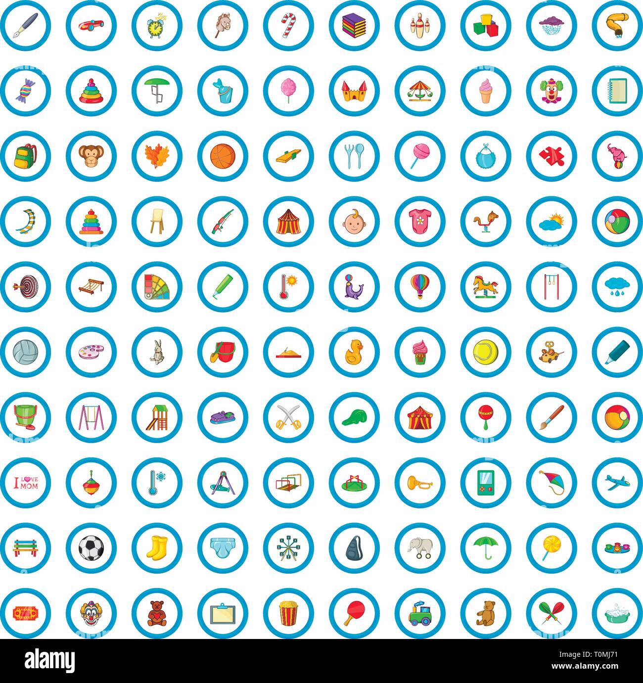 100 kids activity icons set, cartoon style Stock Vector Image & Art - Alamy