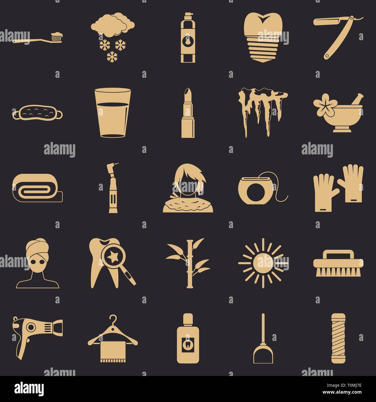Clean icons set, simple style Stock Vector Image & Art - Alamy