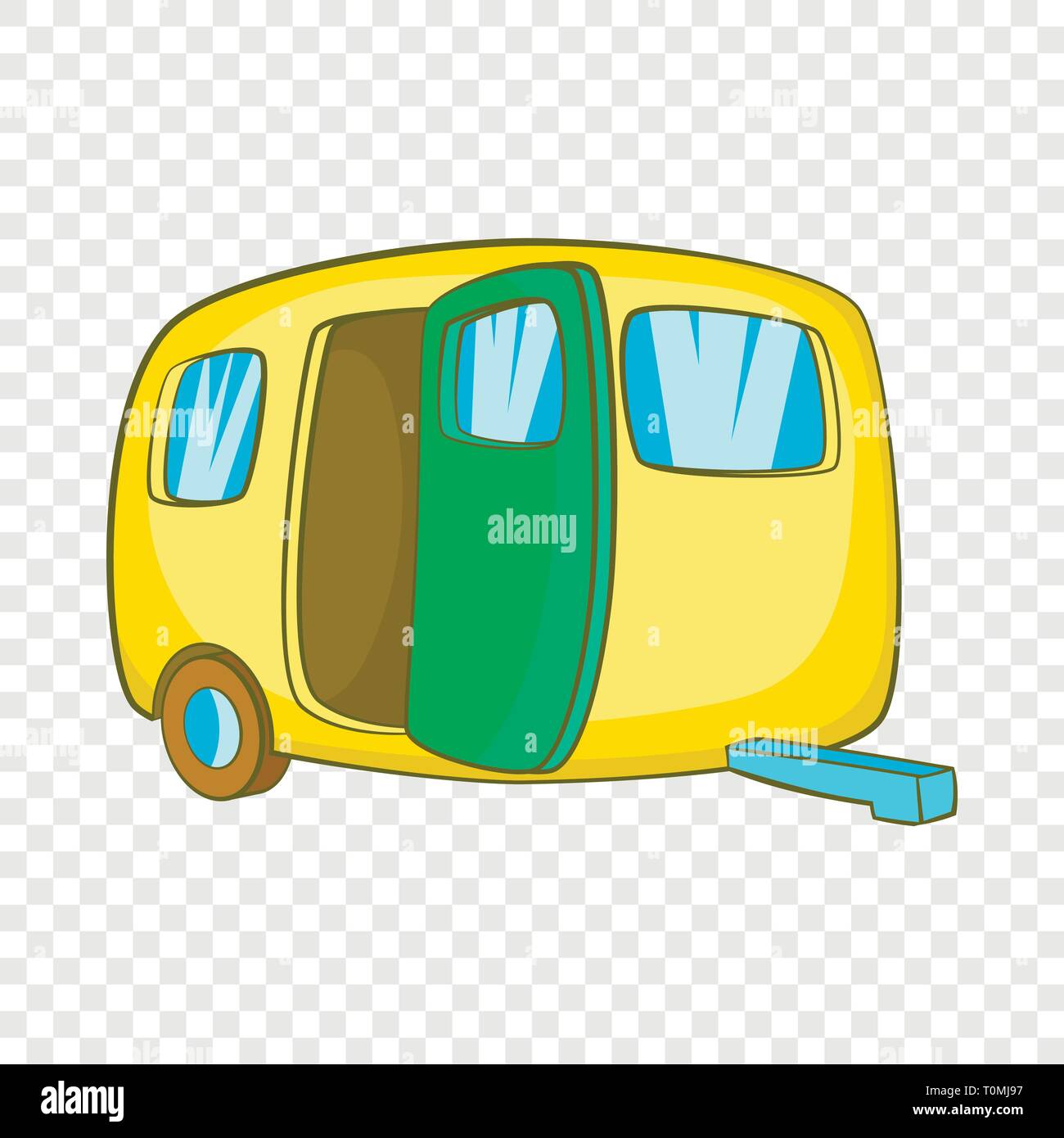 Yelllow camping trailer icon, cartoon style Stock Vector Image & Art ...