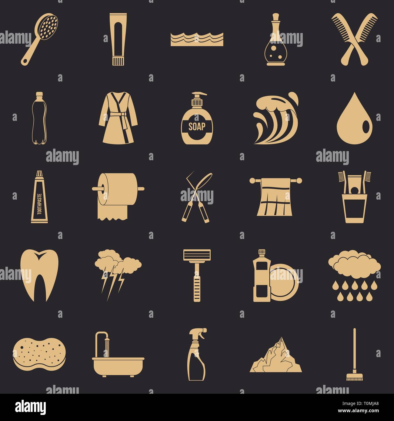 Wash icons set, simple style Stock Vector Image & Art - Alamy