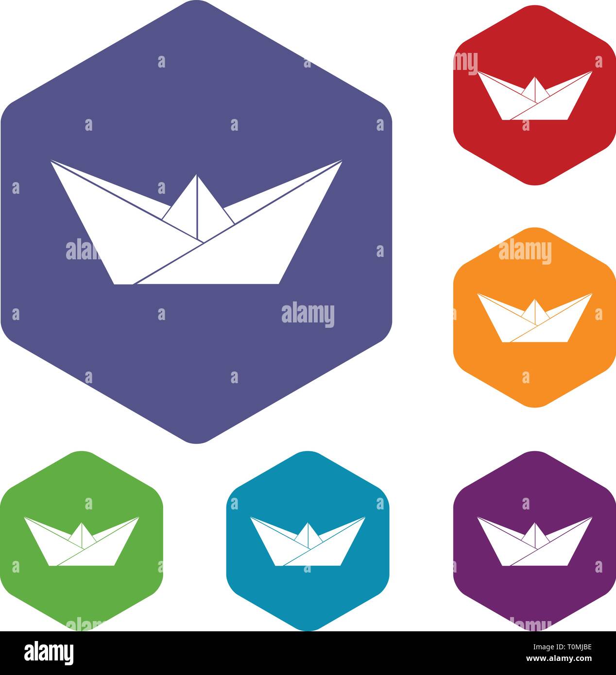 Origami boat icons vector hexahedron Stock Vector Image & Art - Alamy
