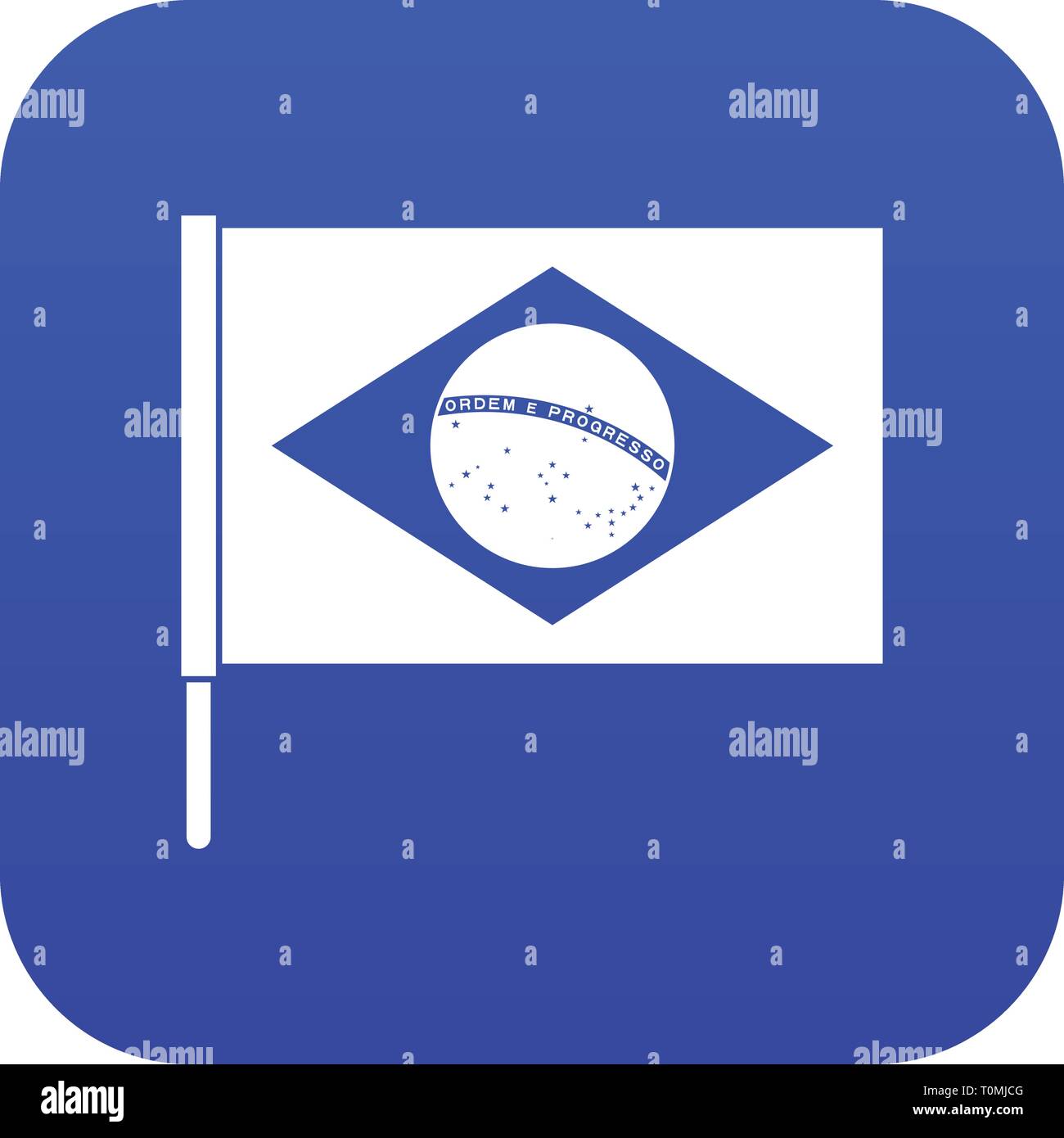 Flag of Brazil icon digital blue Stock Vector Image & Art - Alamy