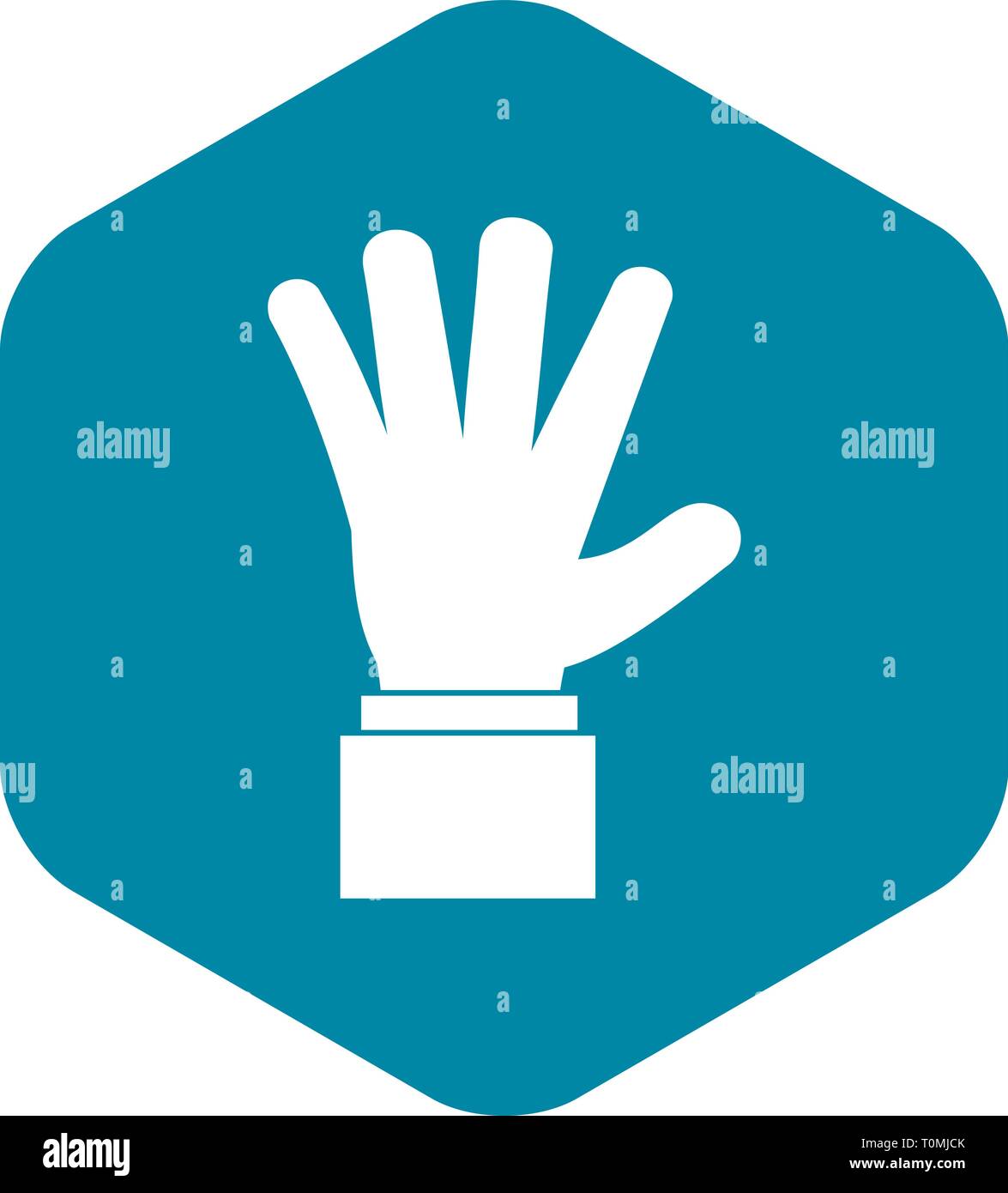 Hand showing five fingers icon, simple style Stock Vector Image & Art ...