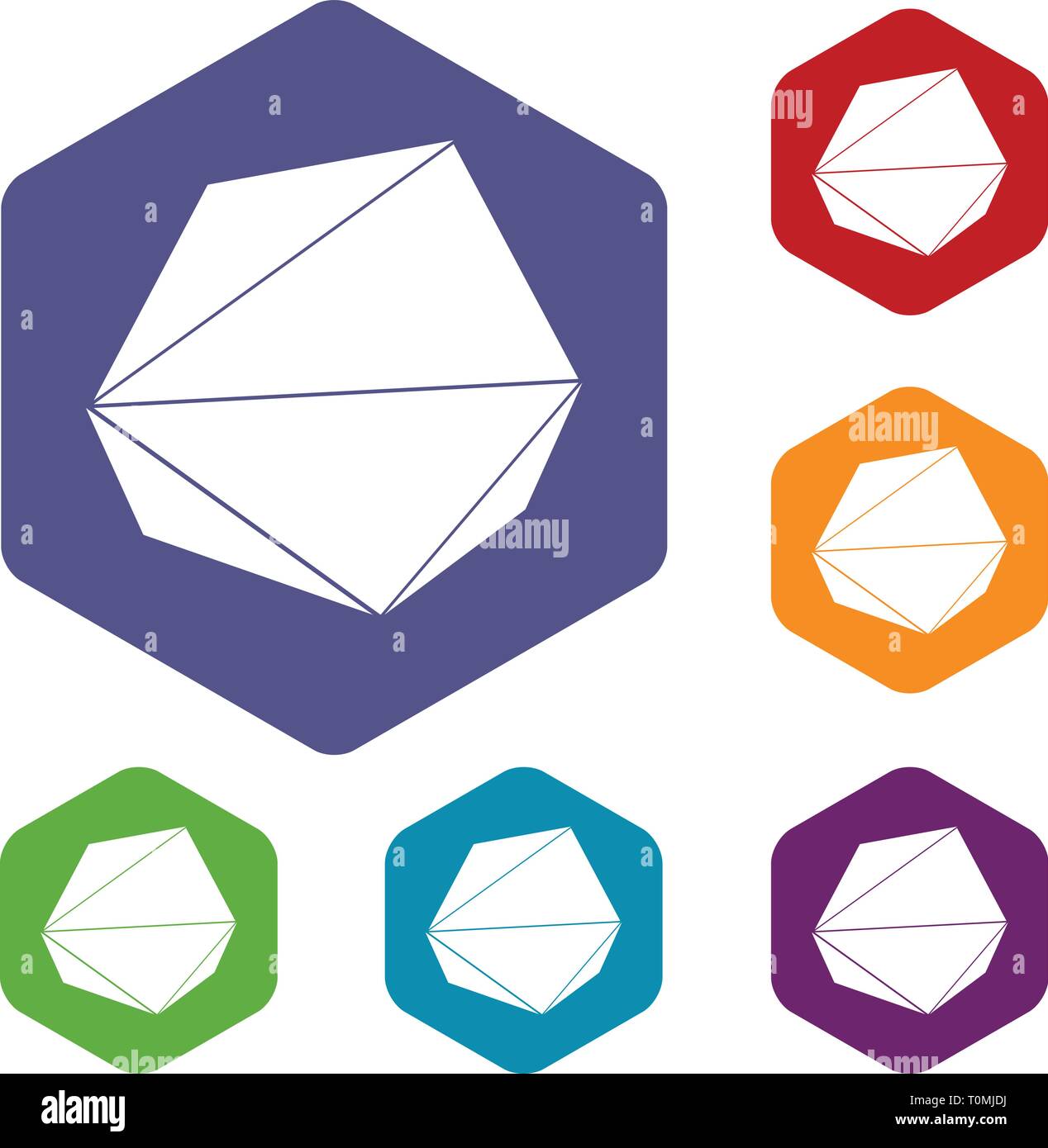 Origami stone icons vector hexahedron Stock Vector Image & Art - Alamy