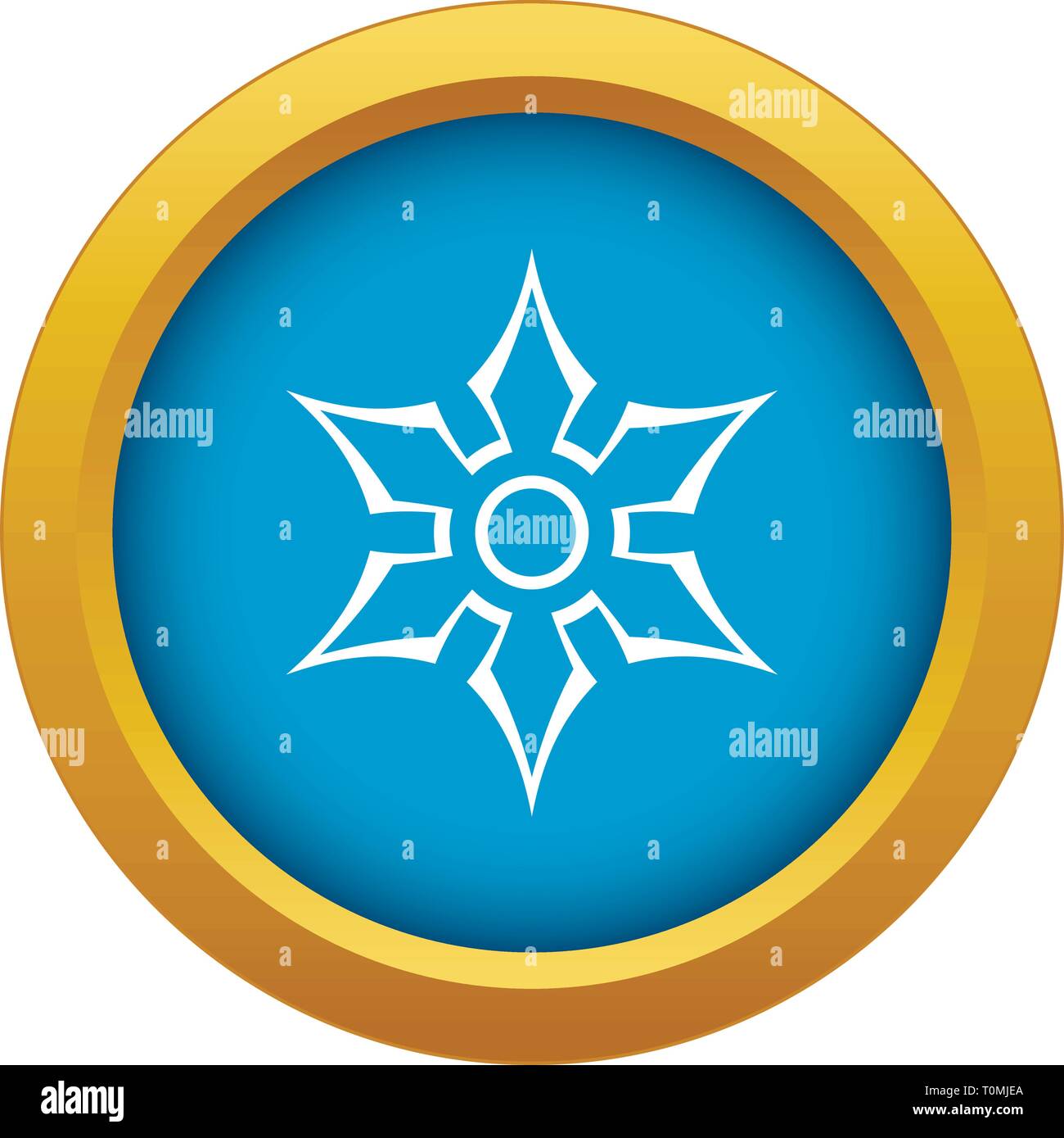 Ninja shuriken star weapon icon blue vector isolated Stock Vector Image ...