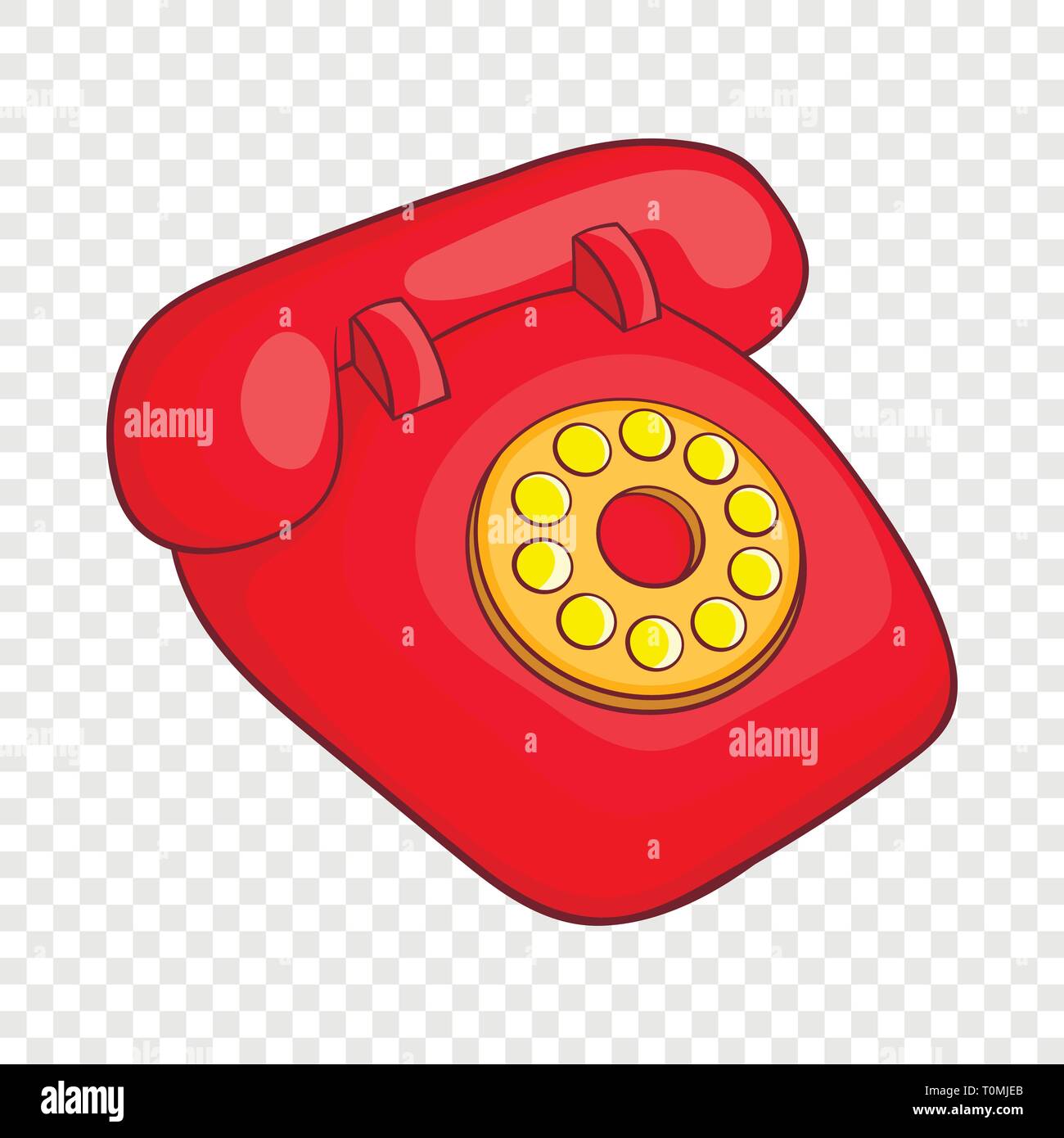 Retro red telephone icon, cartoon style Stock Vector Image & Art - Alamy
