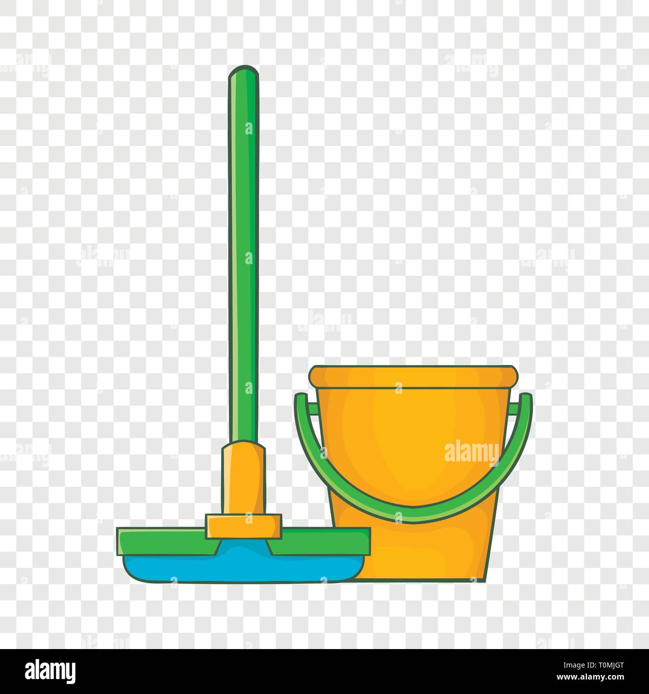 Bucket with mop icon, cartoon style Stock Vector Image & Art - Alamy