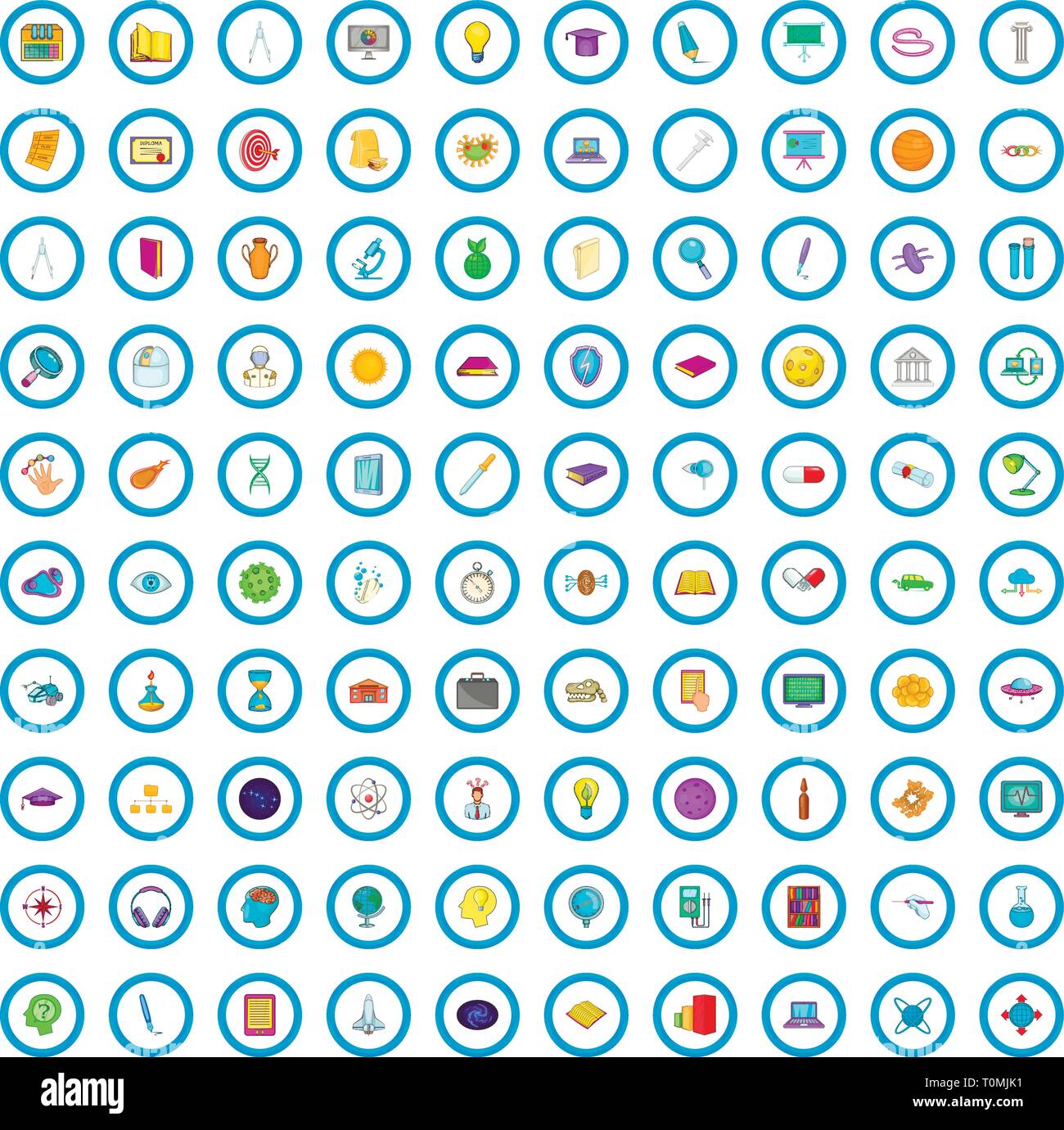 100 knowledge icons set, cartoon style Stock Vector Image & Art - Alamy