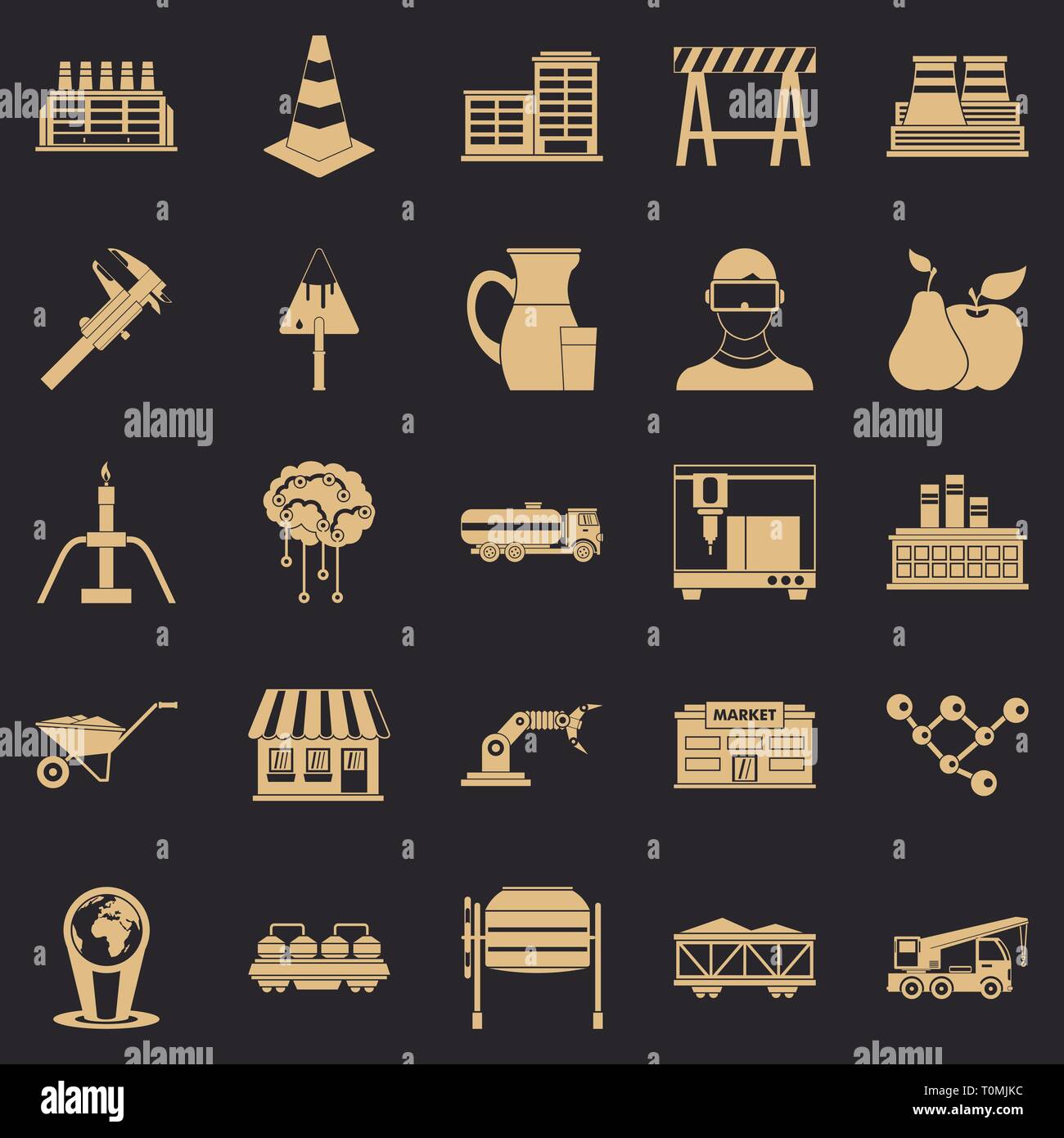 Extraction icons set, simple style Stock Vector Image & Art - Alamy