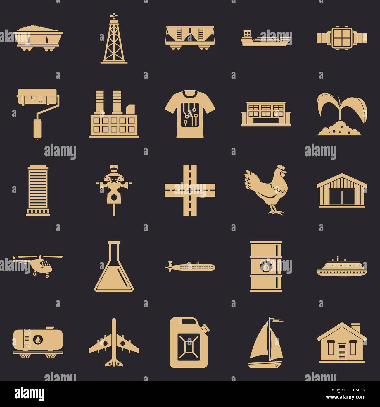 Production icons set, simple style Stock Vector Image & Art - Alamy