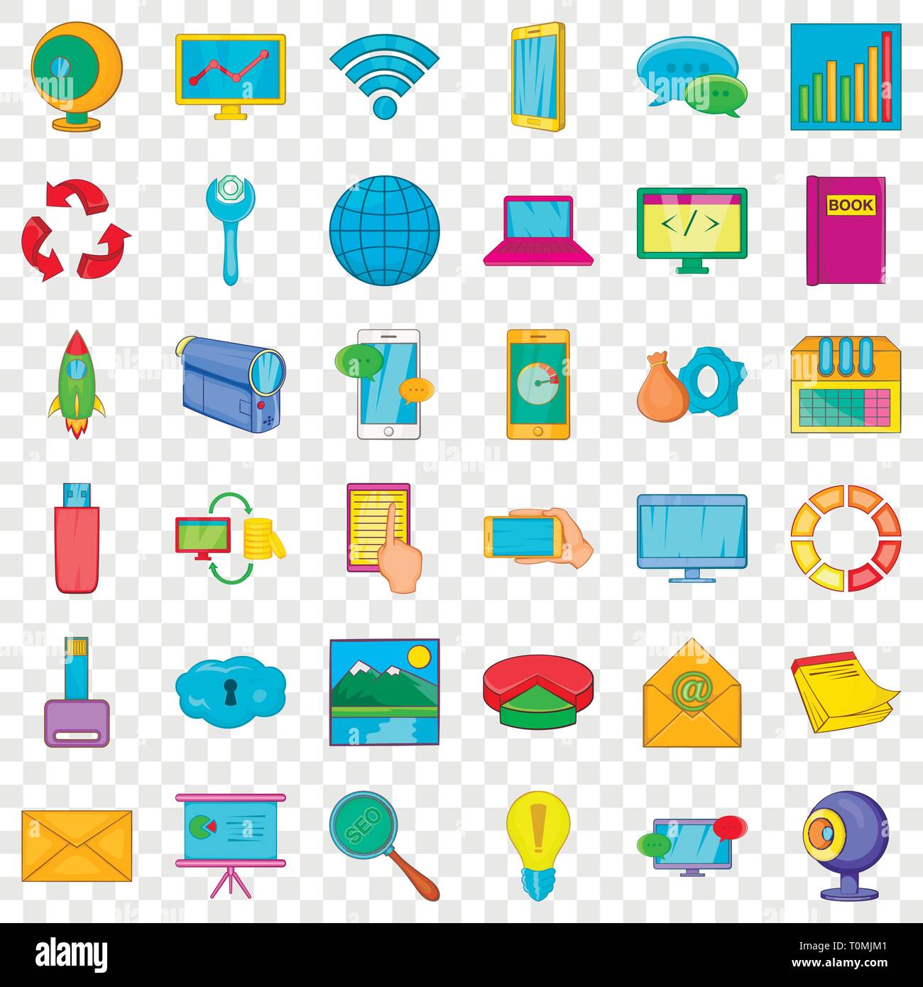 File database icons set, cartoon style Stock Vector Image & Art - Alamy