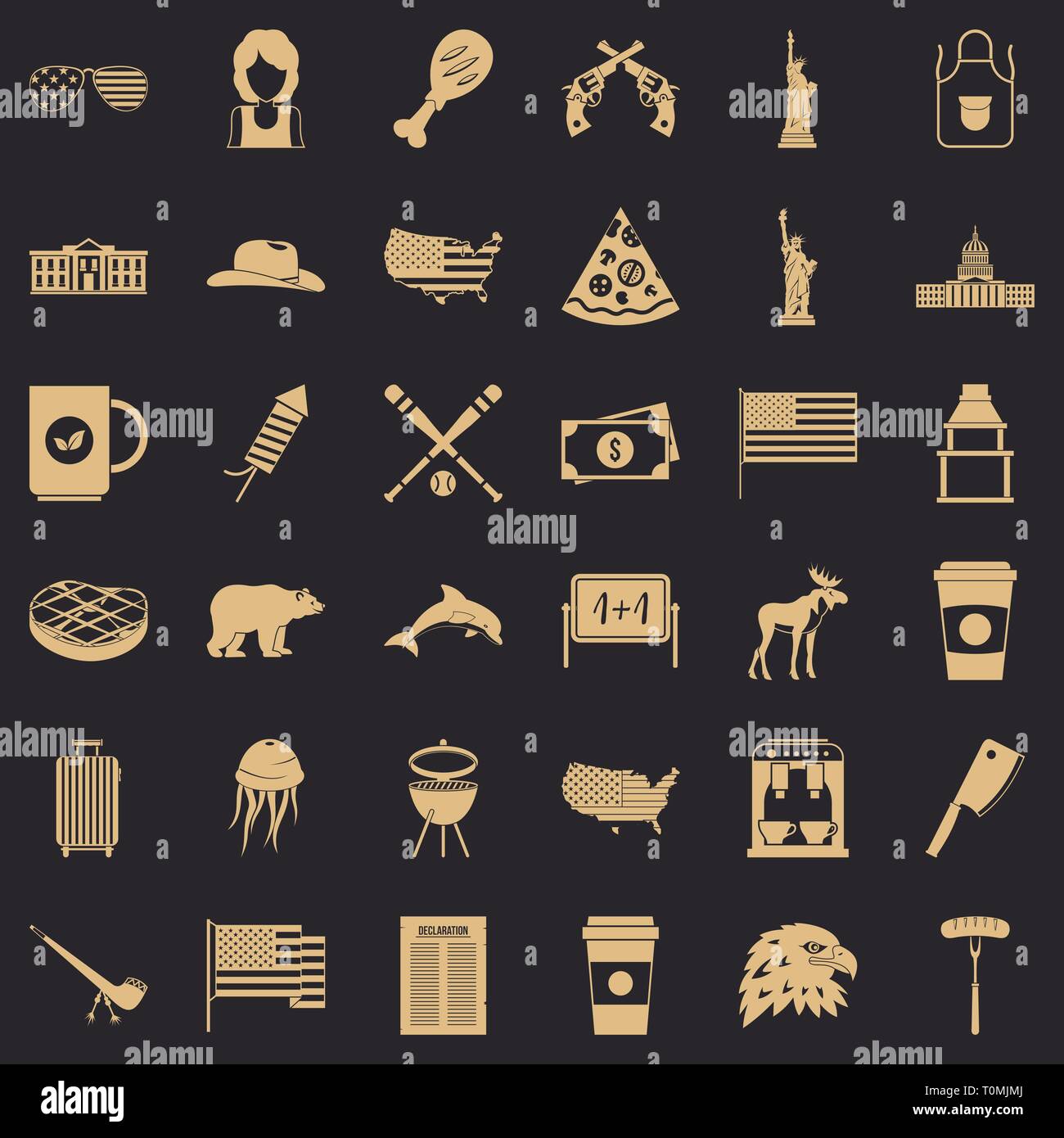 America icons set, simple style Stock Vector Image & Art - Alamy