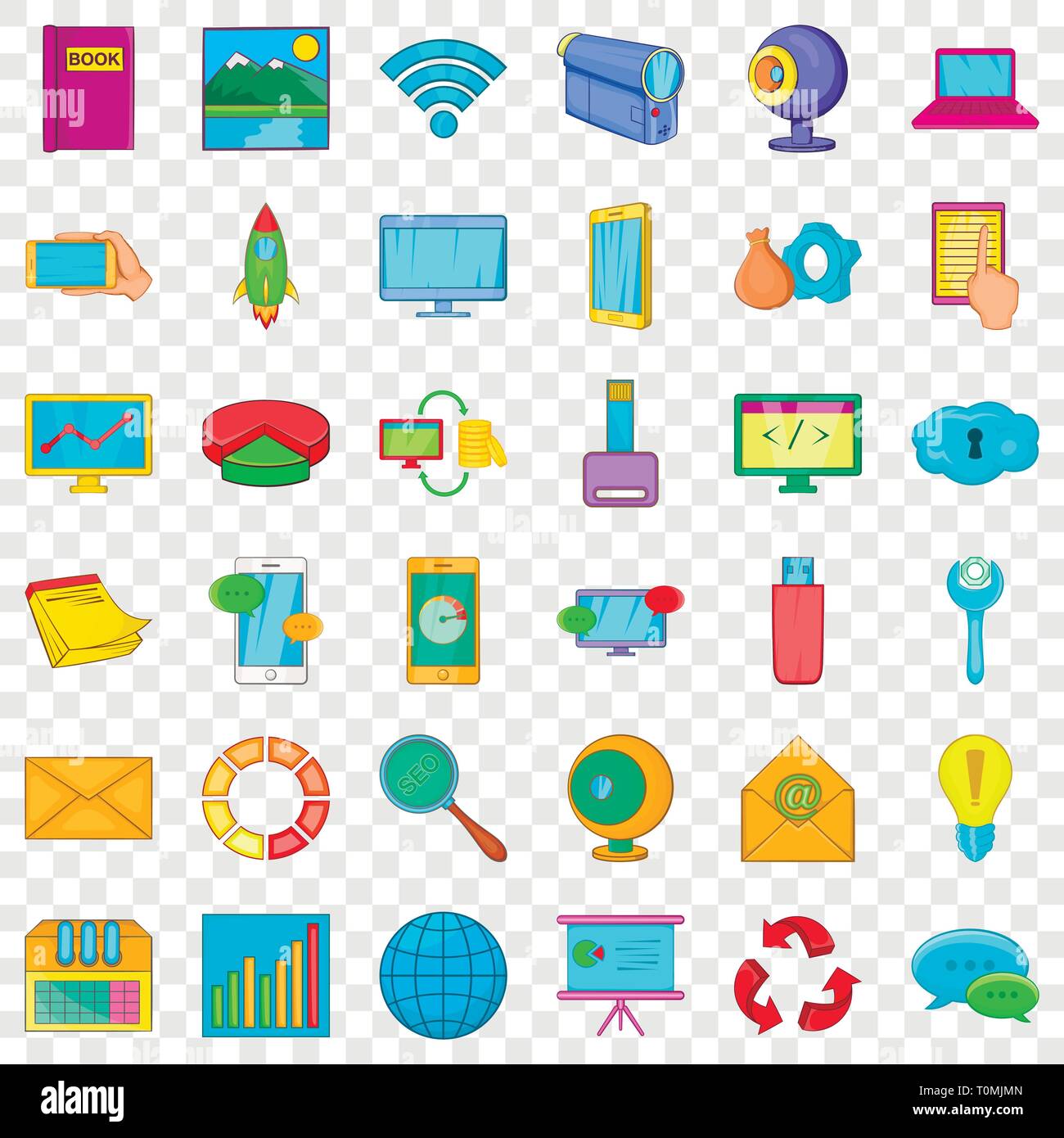 Computer data icons set, cartoon style Stock Vector Image & Art - Alamy