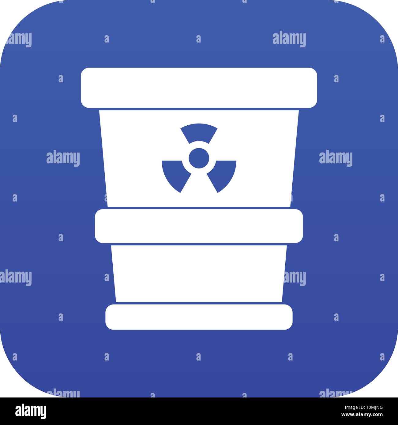 Trashcan containing radioactive waste icon digital blue Stock Vector ...