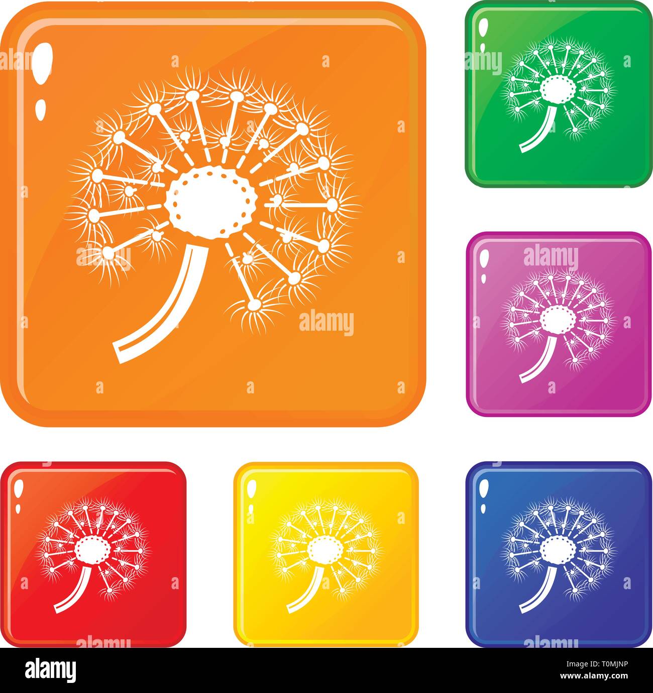 Fresh dandelion icons set vector color Stock Vector Image & Art - Alamy
