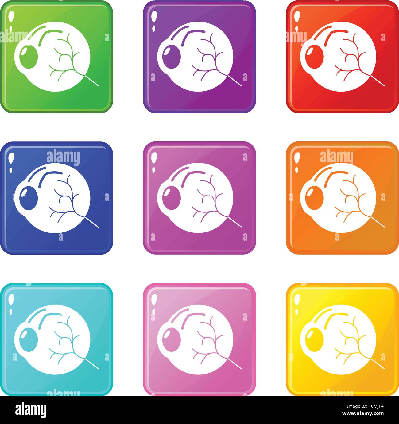 Human eye icons set 9 color collection Stock Vector Image & Art - Alamy