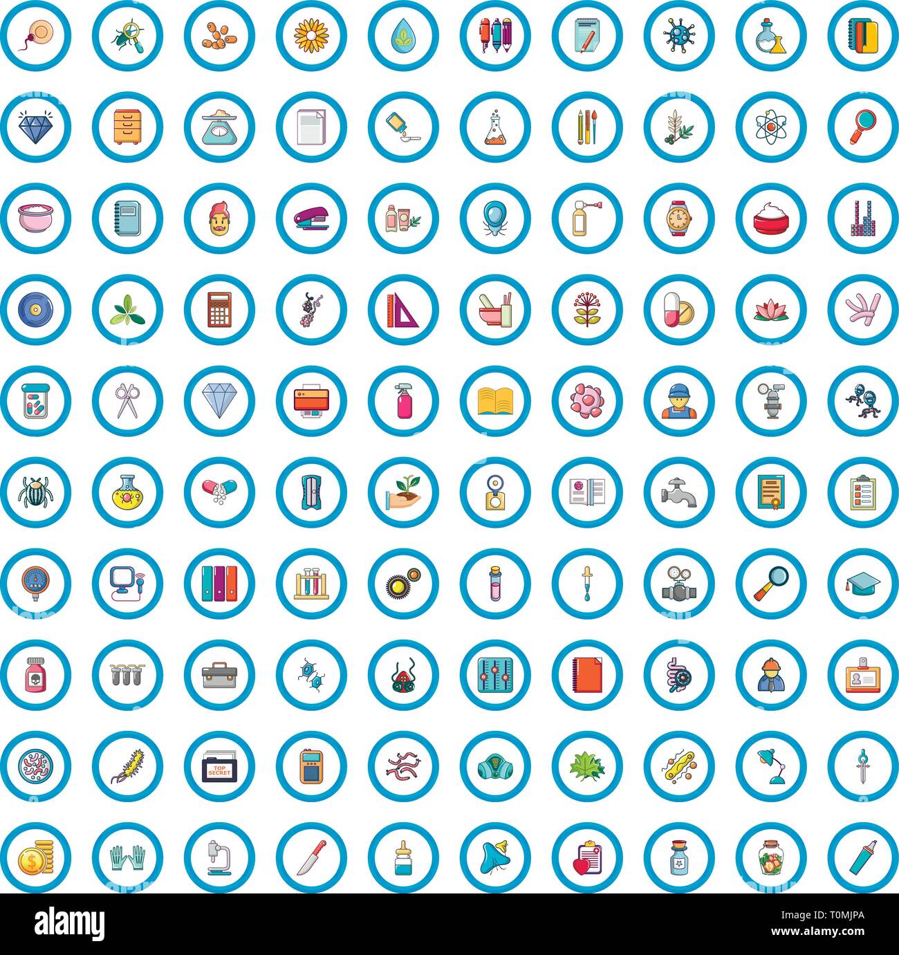 100 lab icons set, cartoon style Stock Vector Image & Art - Alamy