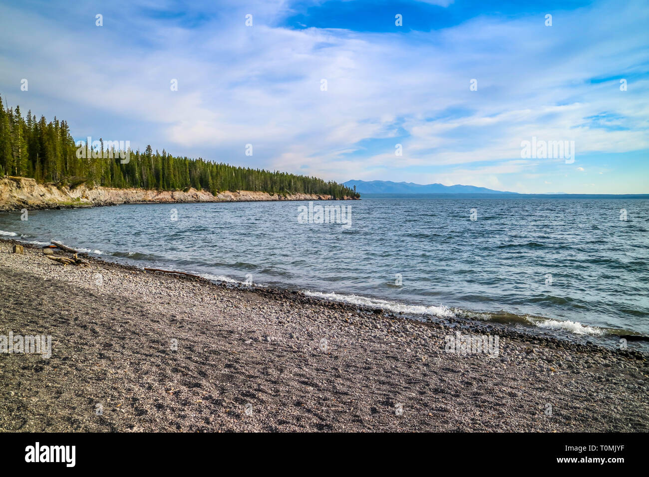 A small clear lake in the forest of Yellowstone National Park, Wyoming ...