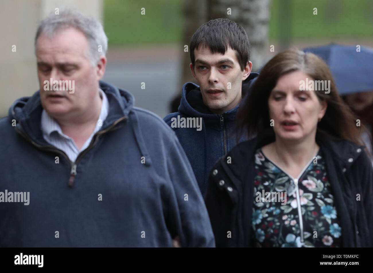 Robert MacPhail (centre), the father of Alesha MacPhail, arrives at the ...