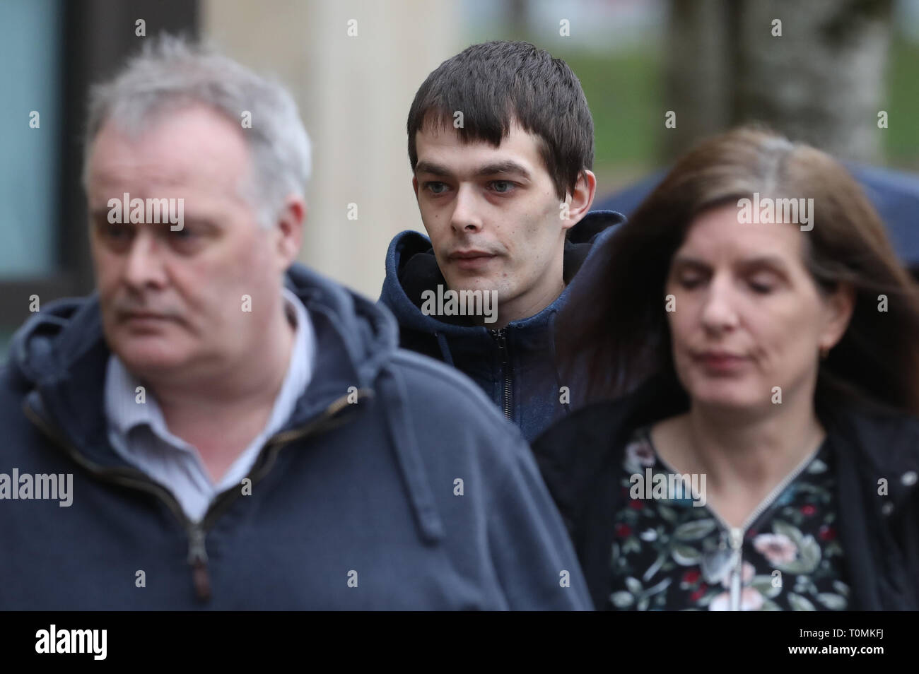 Robert MacPhail (centre), the father of Alesha MacPhail, arrives at the ...
