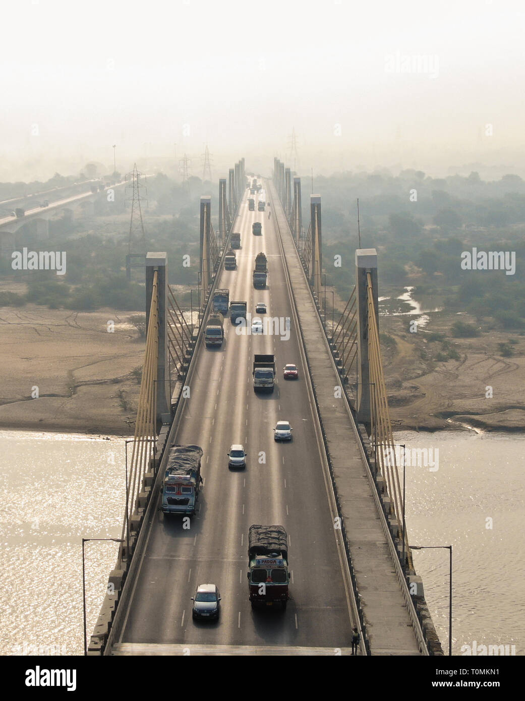 Bharuch cable bridge is the longest cable bridge of India Stock Photo ...