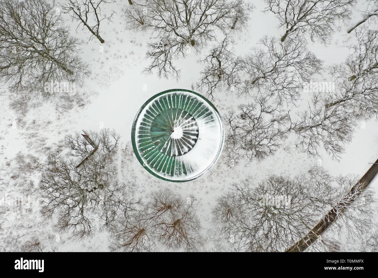 Sweden, Aerial view over a water tower. Photo Jeppe Gustafsson Stock ...