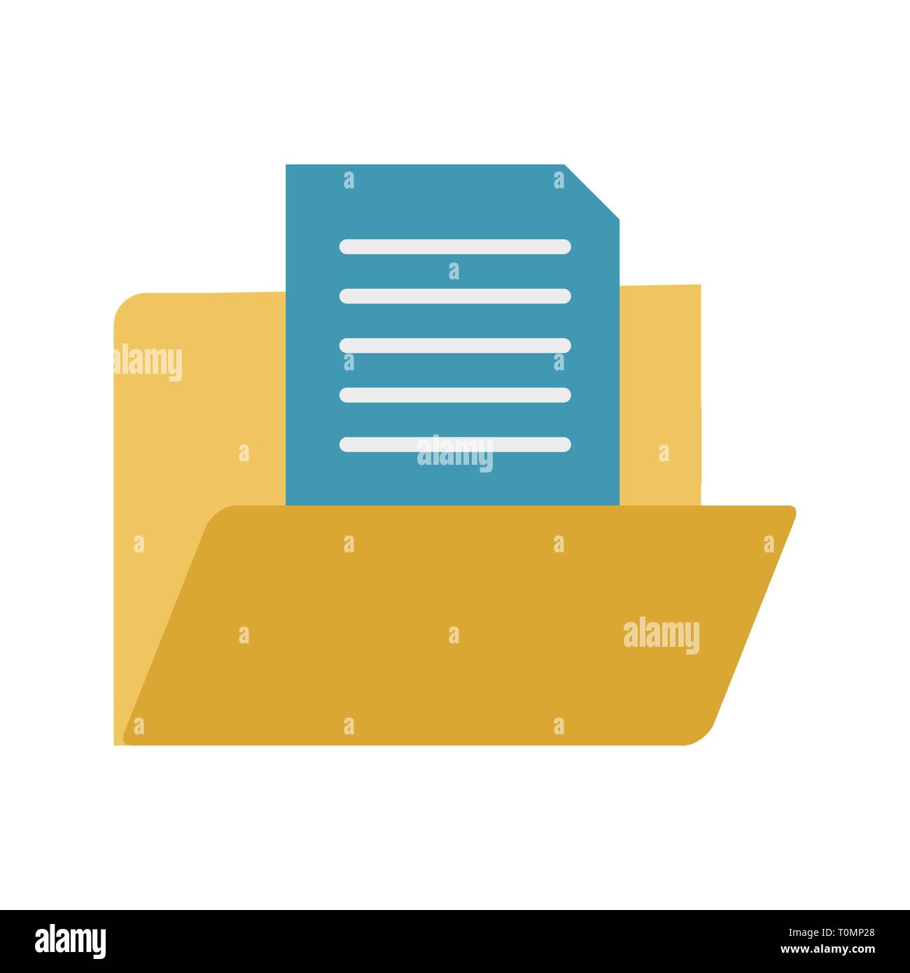Illustration Document in Folder Icon Stock Photo - Alamy