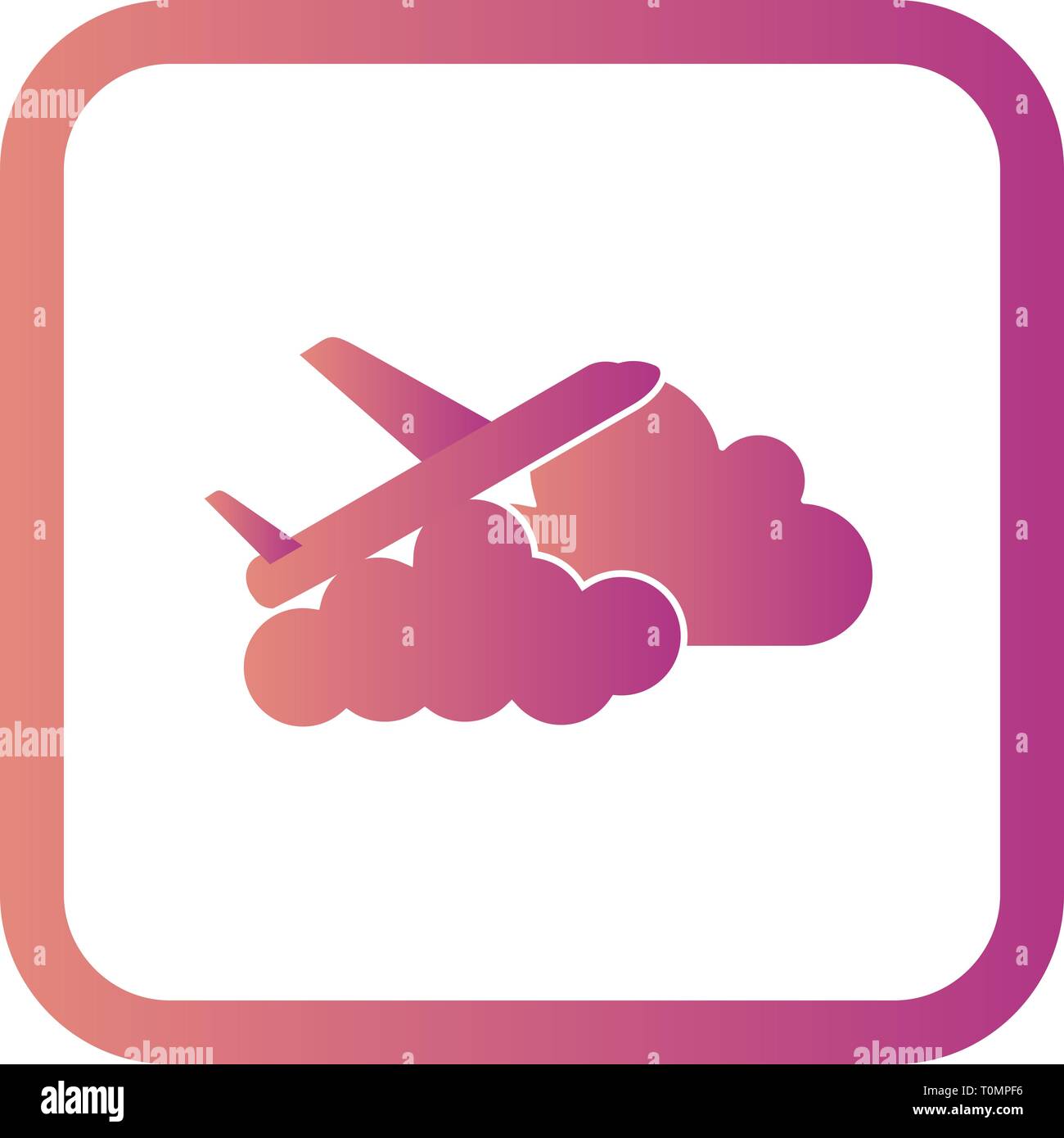 Illustration Plane cloud Icon Stock Photo - Alamy