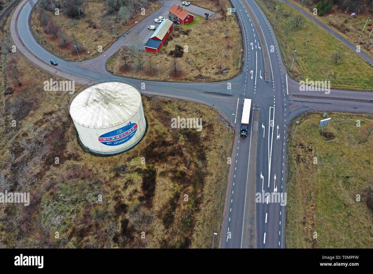 Sweden, Aerial view over Boxholm. Photo Jeppe Gustafsson Stock Photo ...