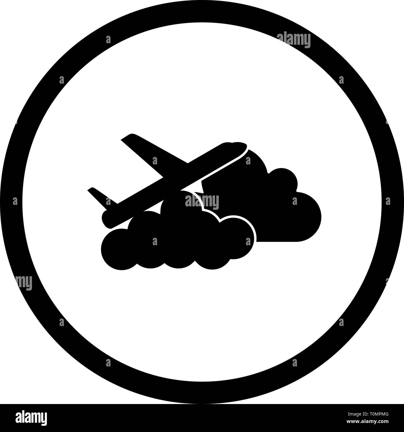 Illustration Plane cloud Icon Stock Photo - Alamy