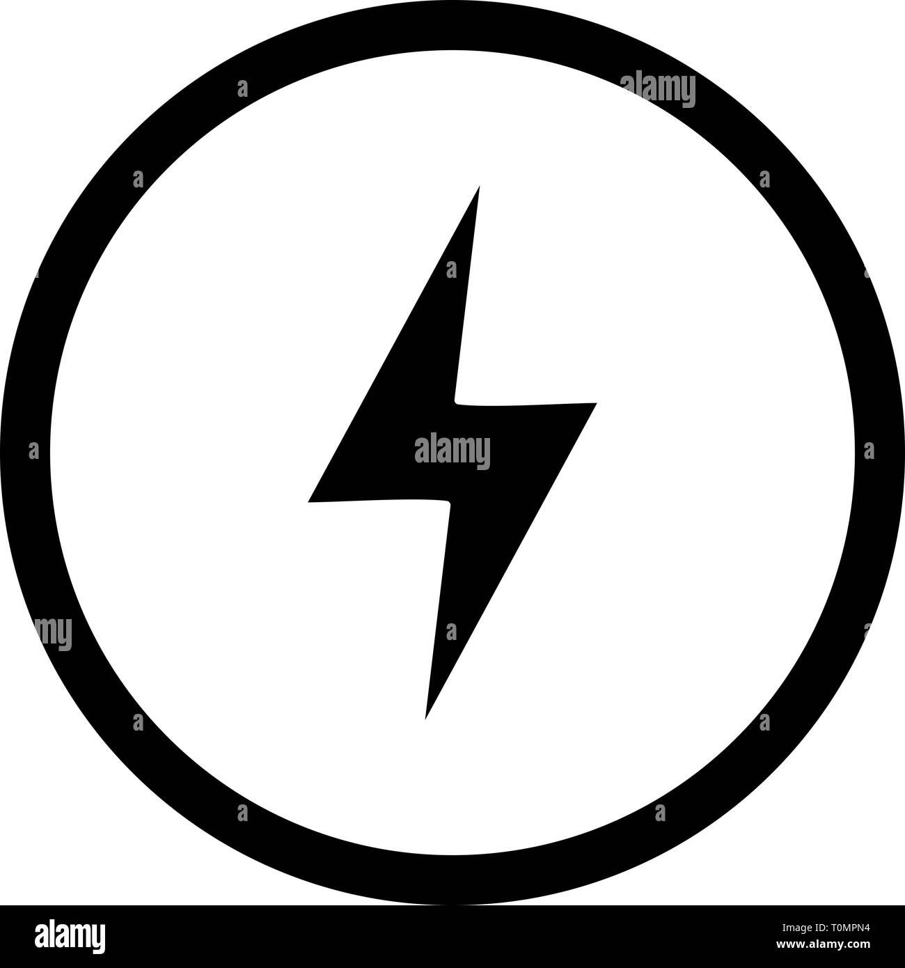 Illustration Lightning Button Icon Stock Photo - Alamy
