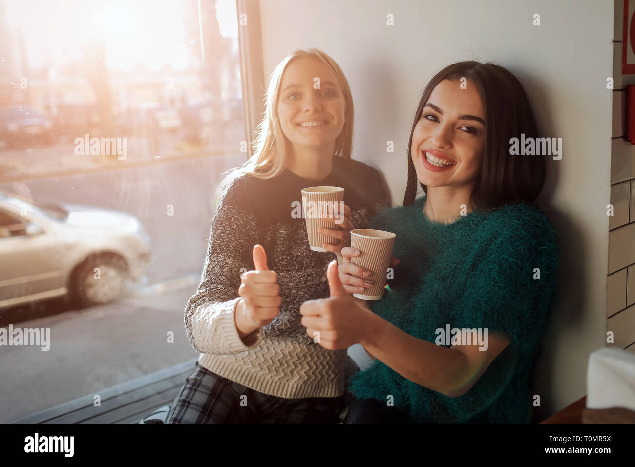 Best friends together front view hi-res stock photography and images ...