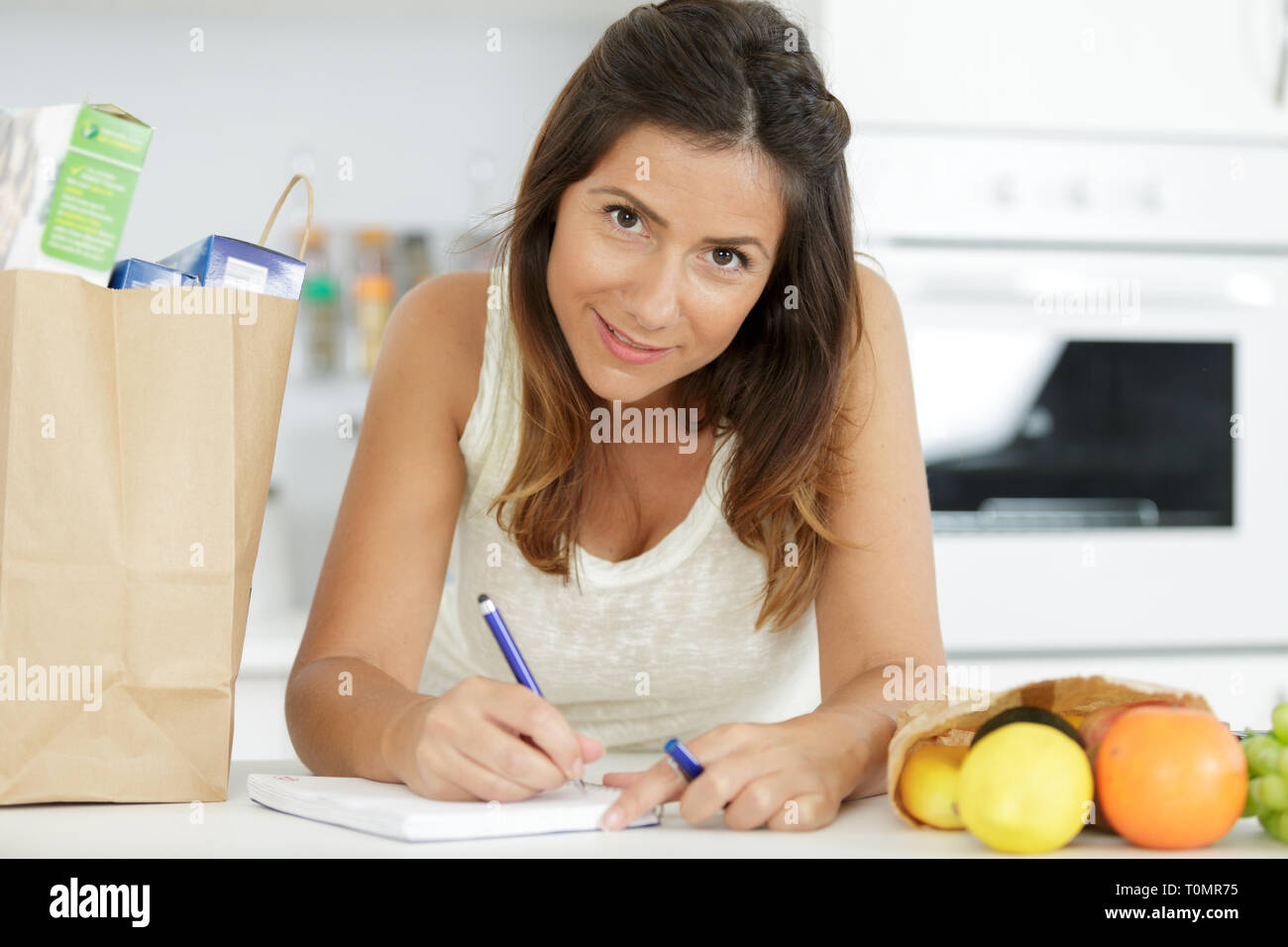 checking shopping list Stock Photo - Alamy