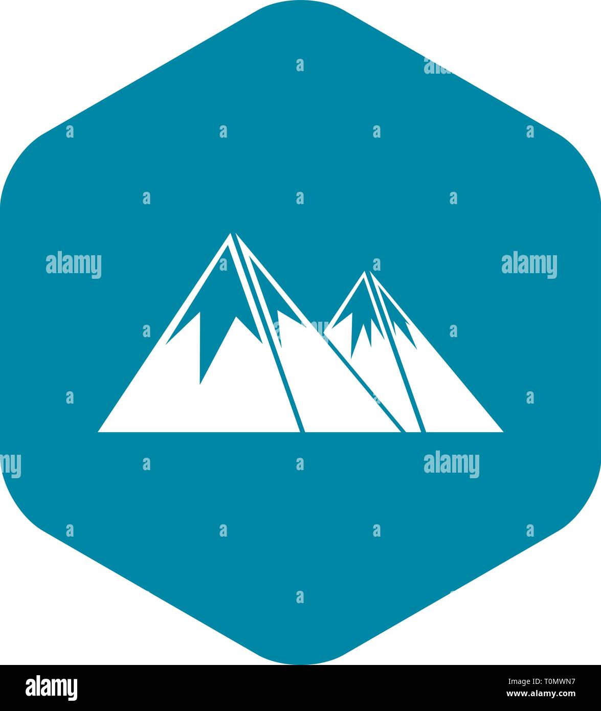 Mountains with snow icon, simple style Stock Vector Image & Art - Alamy