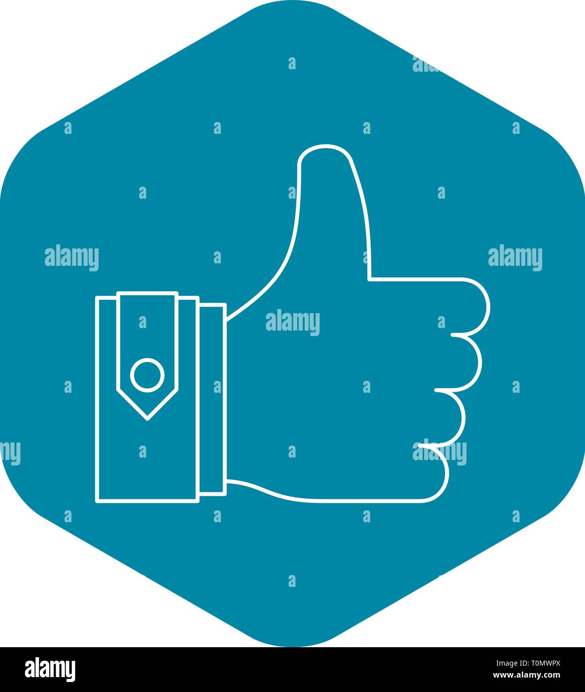 Thumbs up icon, outline style Stock Vector Image & Art - Alamy