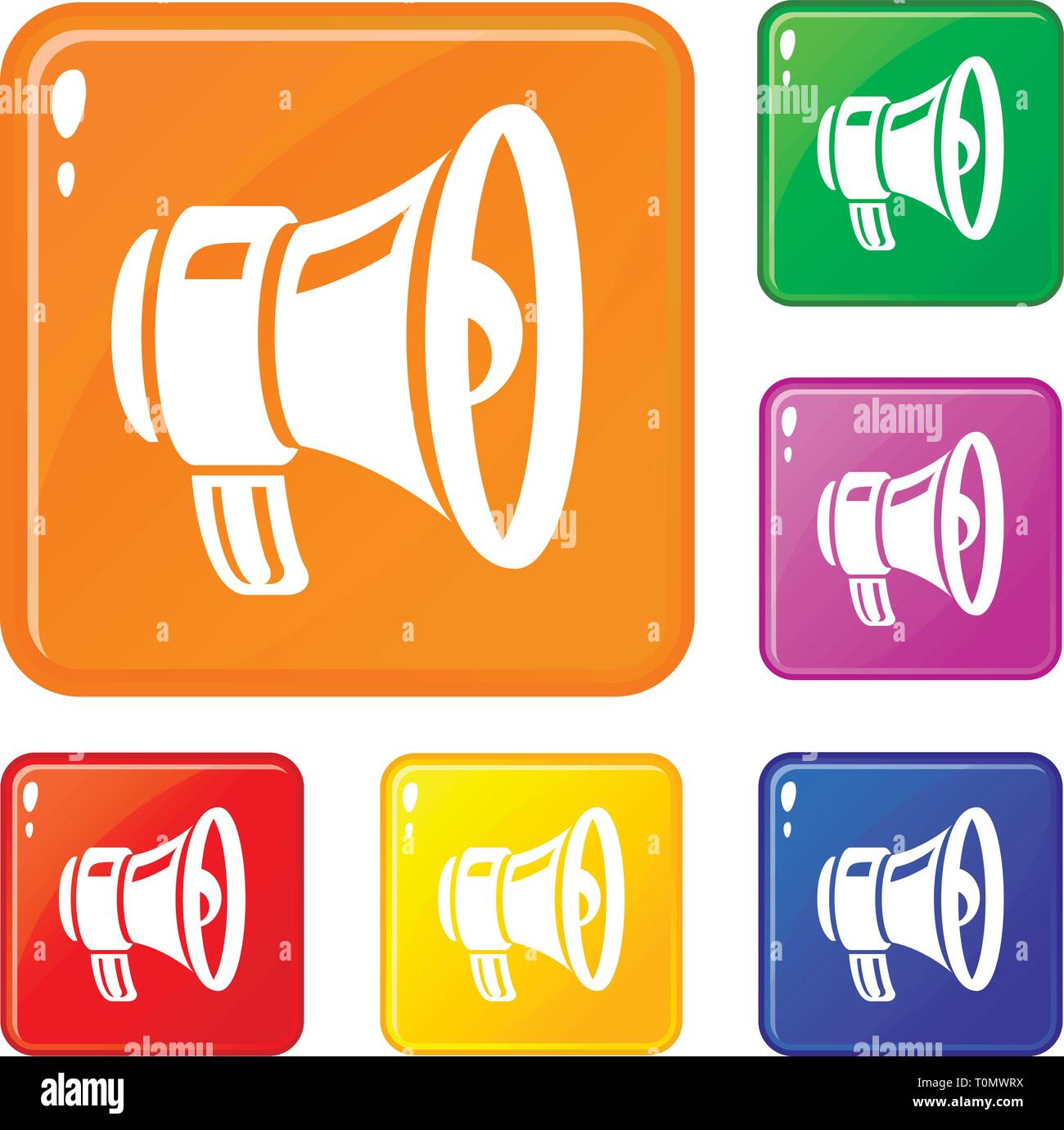 Loud speaker icons set vector color Stock Vector Image & Art - Alamy