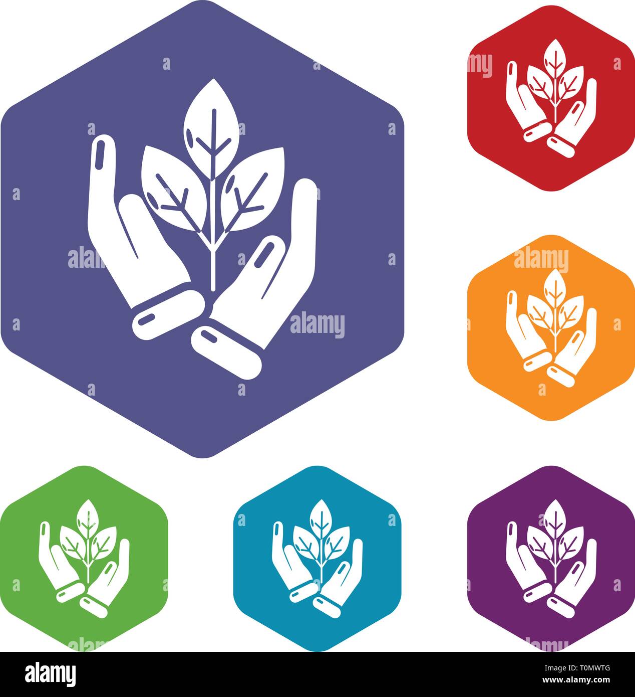 Hand sprout icons vector hexahedron Stock Vector Image & Art - Alamy