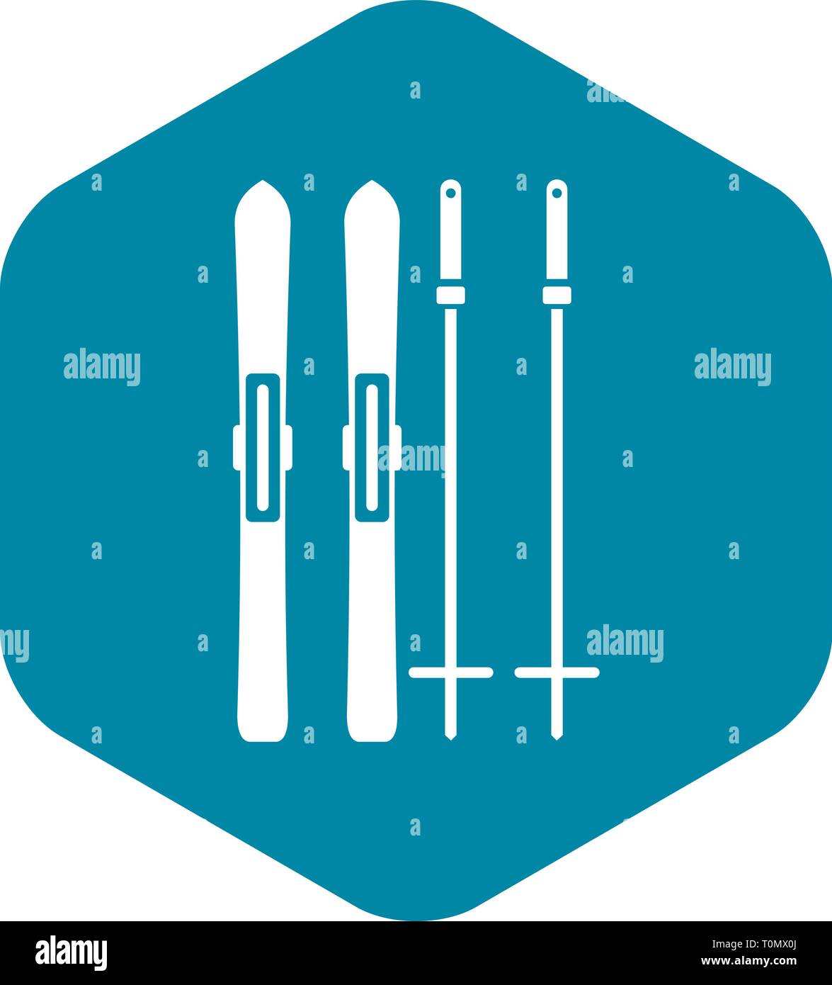 Alpine ski skis snow poles Stock Vector Images - Alamy