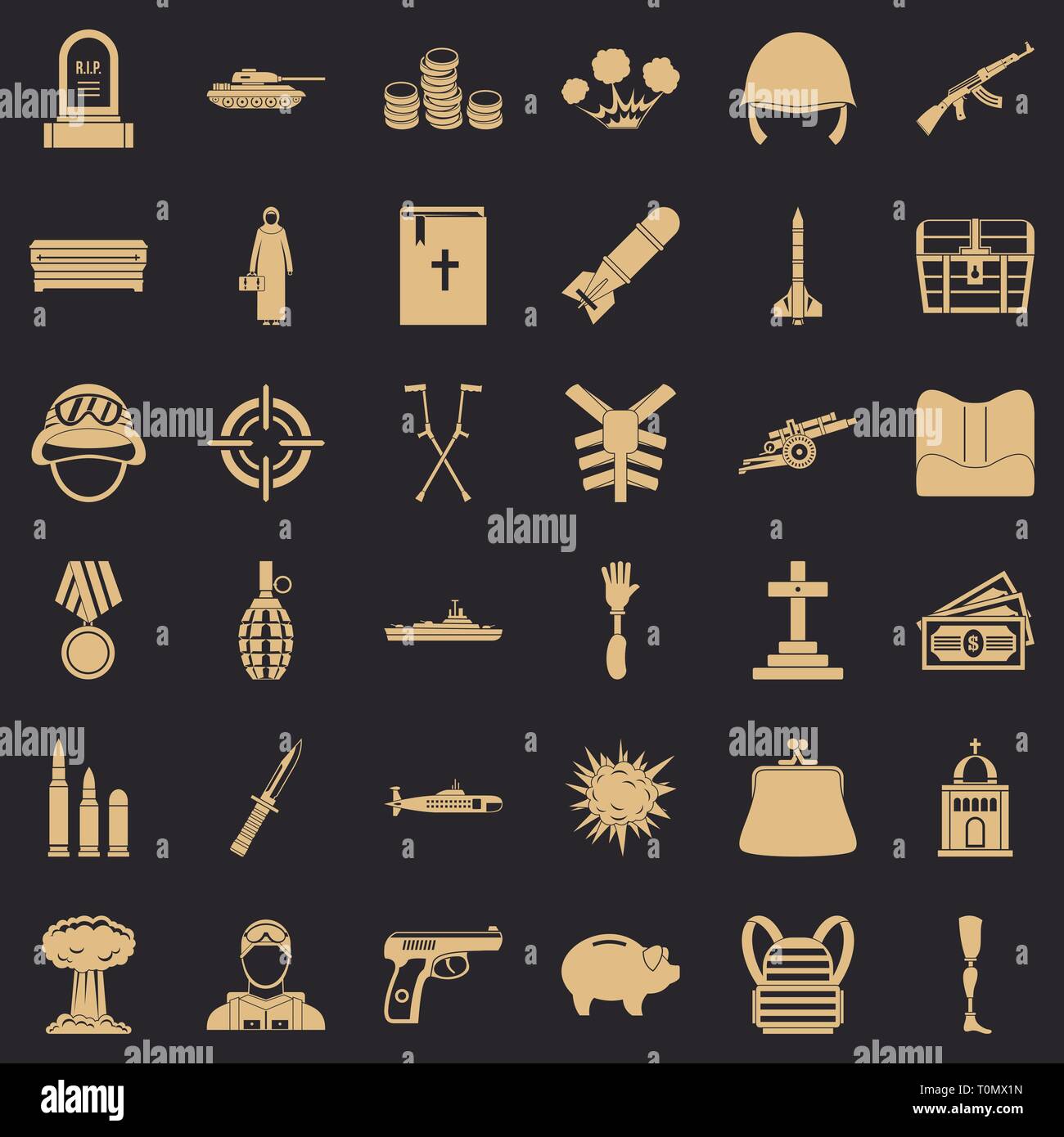 War offence icons set, simple style Stock Vector Image & Art - Alamy