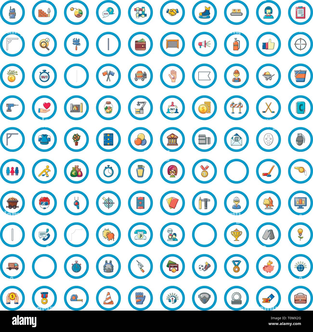 100 leader team icons set, cartoon style Stock Vector Image & Art - Alamy