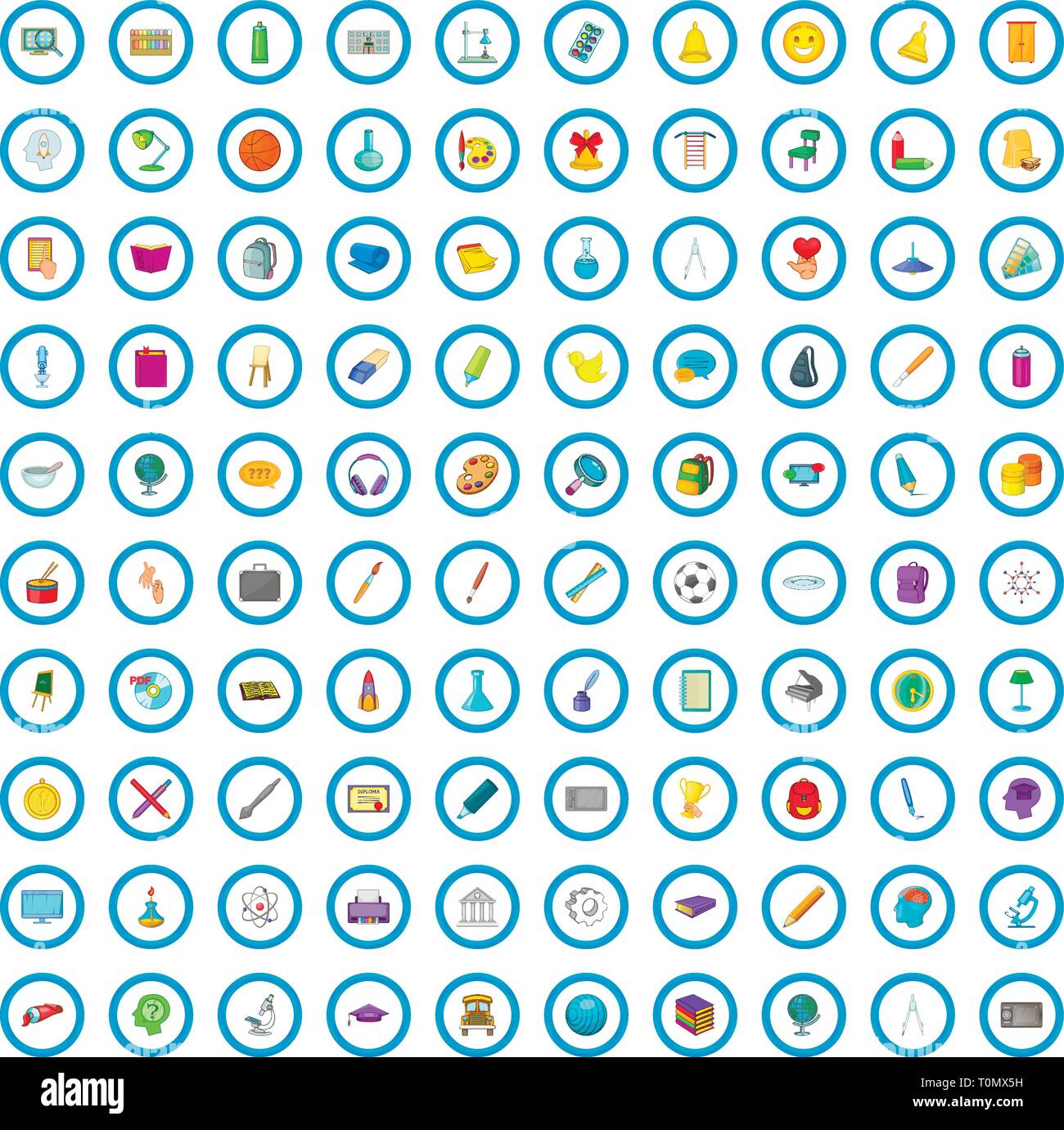 100 learning icons set, cartoon style Stock Vector Image & Art - Alamy
